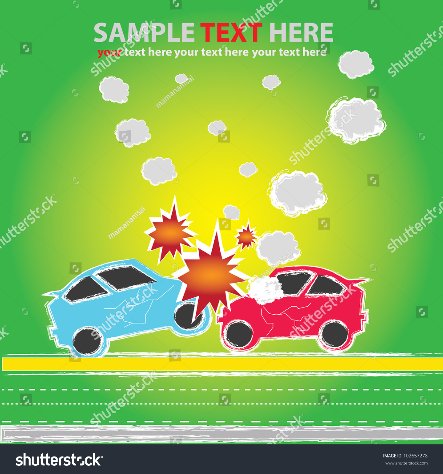 Accident Cartoon Vector Stock Vector (Royalty Free) 102657278 ...