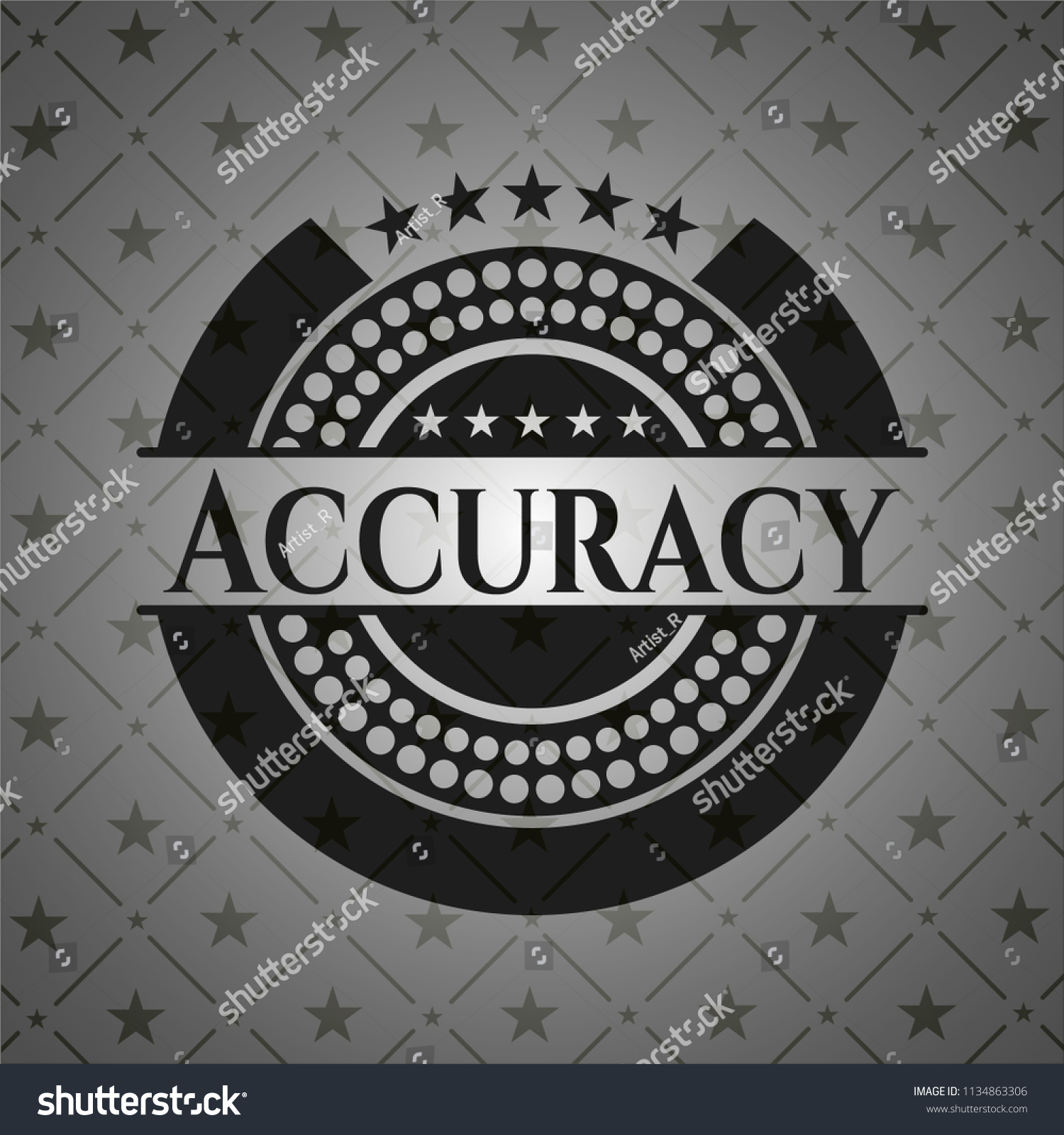 Accuracy Dark Badge Stock Vector (Royalty Free) 1134863306
