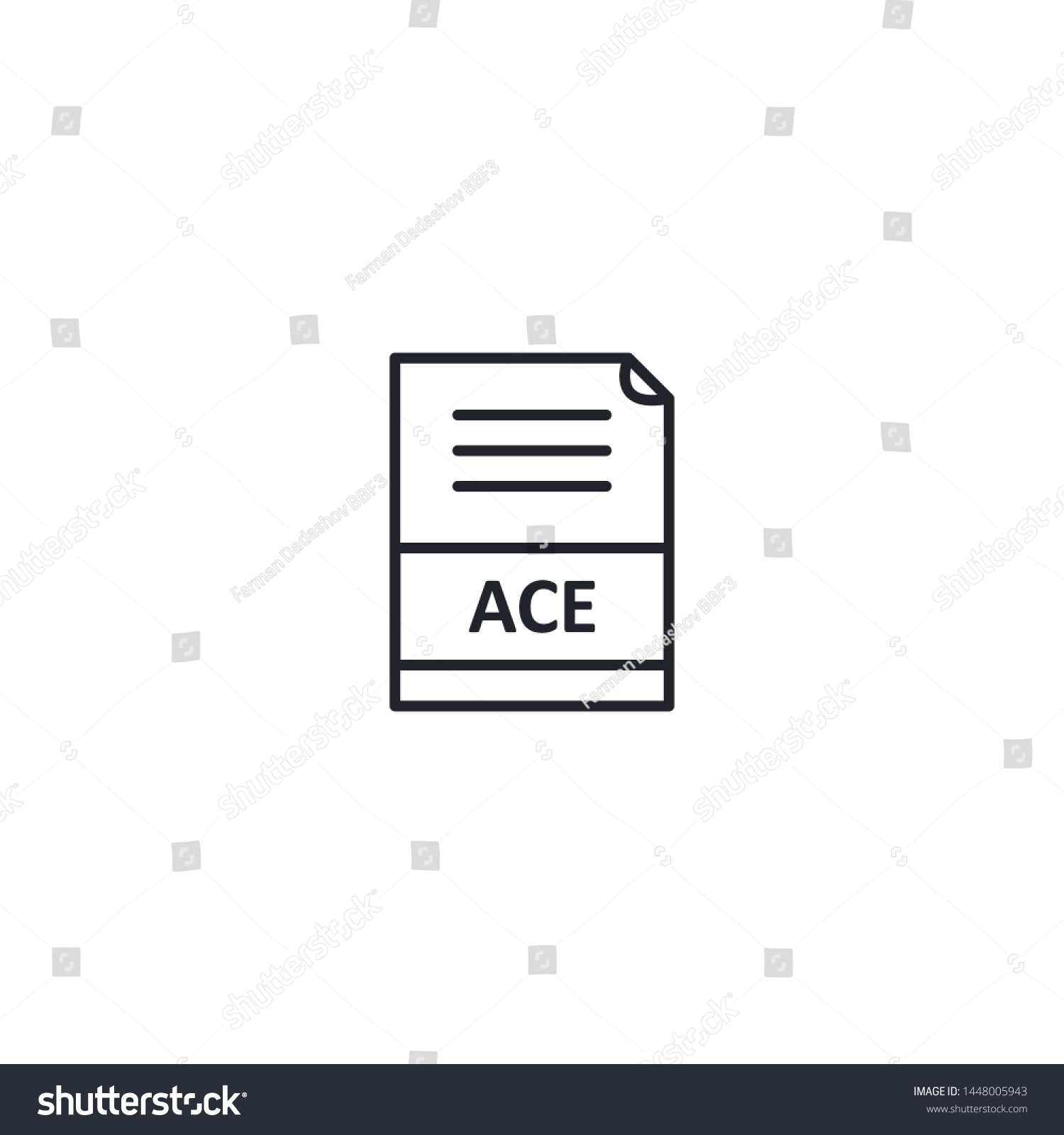 Ace File Extension Outline Icon Vector : image vectorielle de stock ...