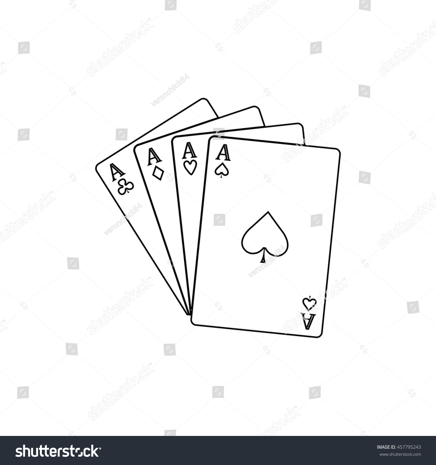 Ace Playing Card Black Vector Icon Stock Vector (Royalty Free) 457795243