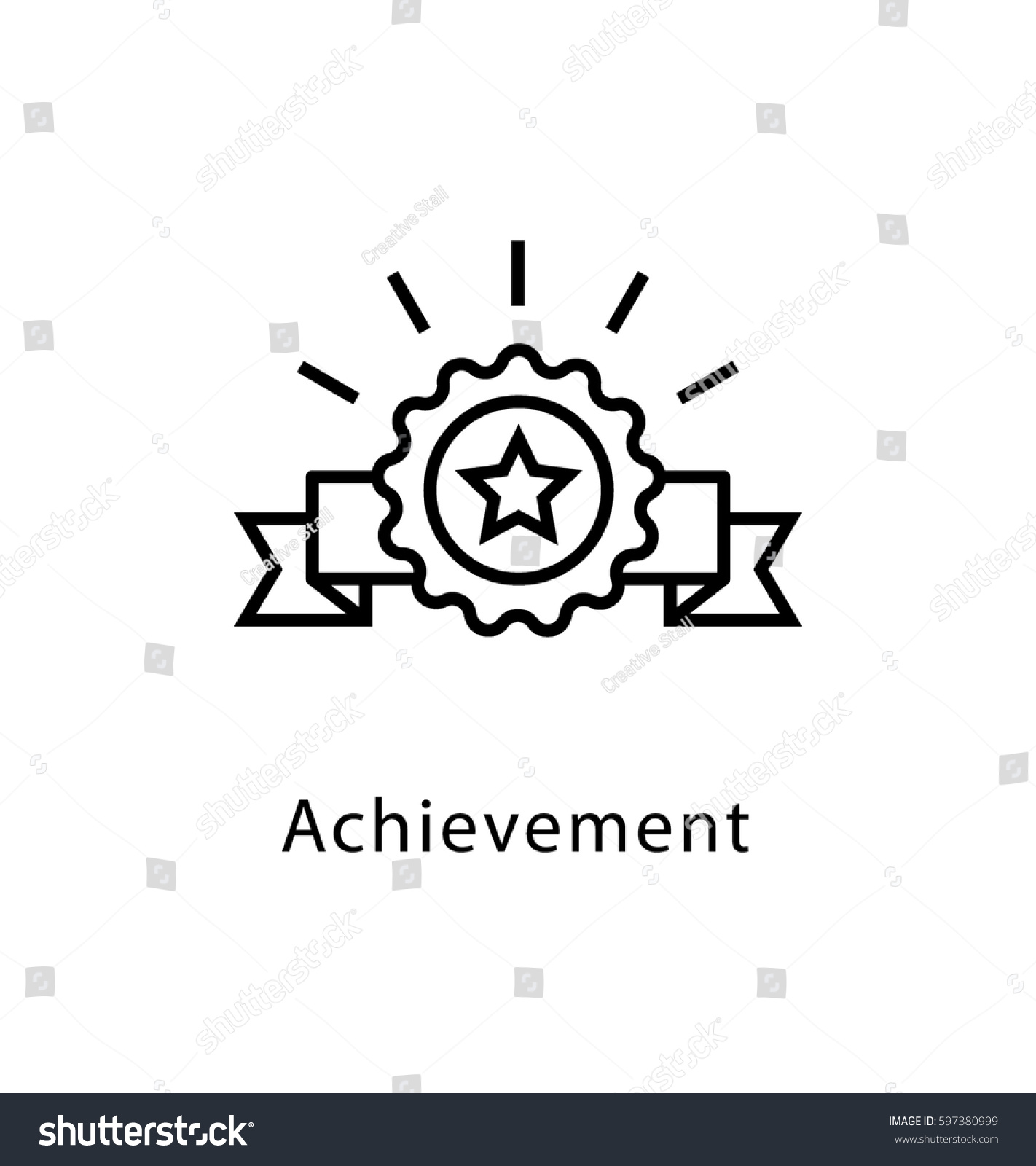Achievement Vector Line Icon Stock Vector (Royalty Free) 597380999 ...