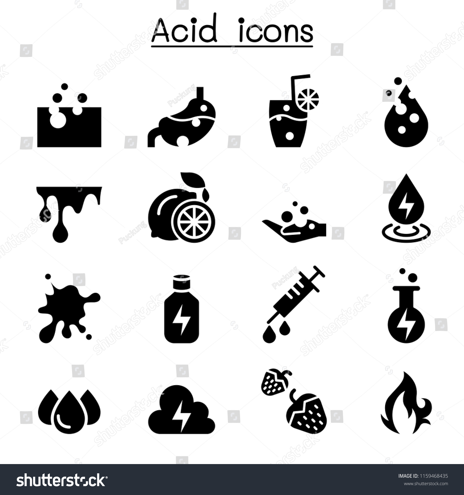 Acid Icon Set Stock Vector (Royalty Free) 1159468435 | Shutterstock
