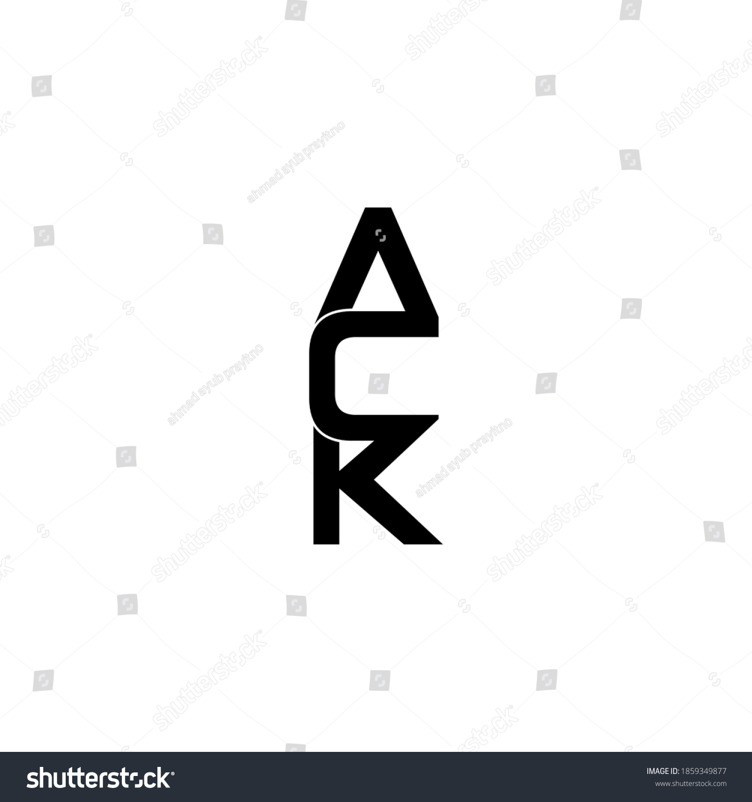 Ack Letter Original Monogram Logo Design Stock Vector (Royalty Free ...