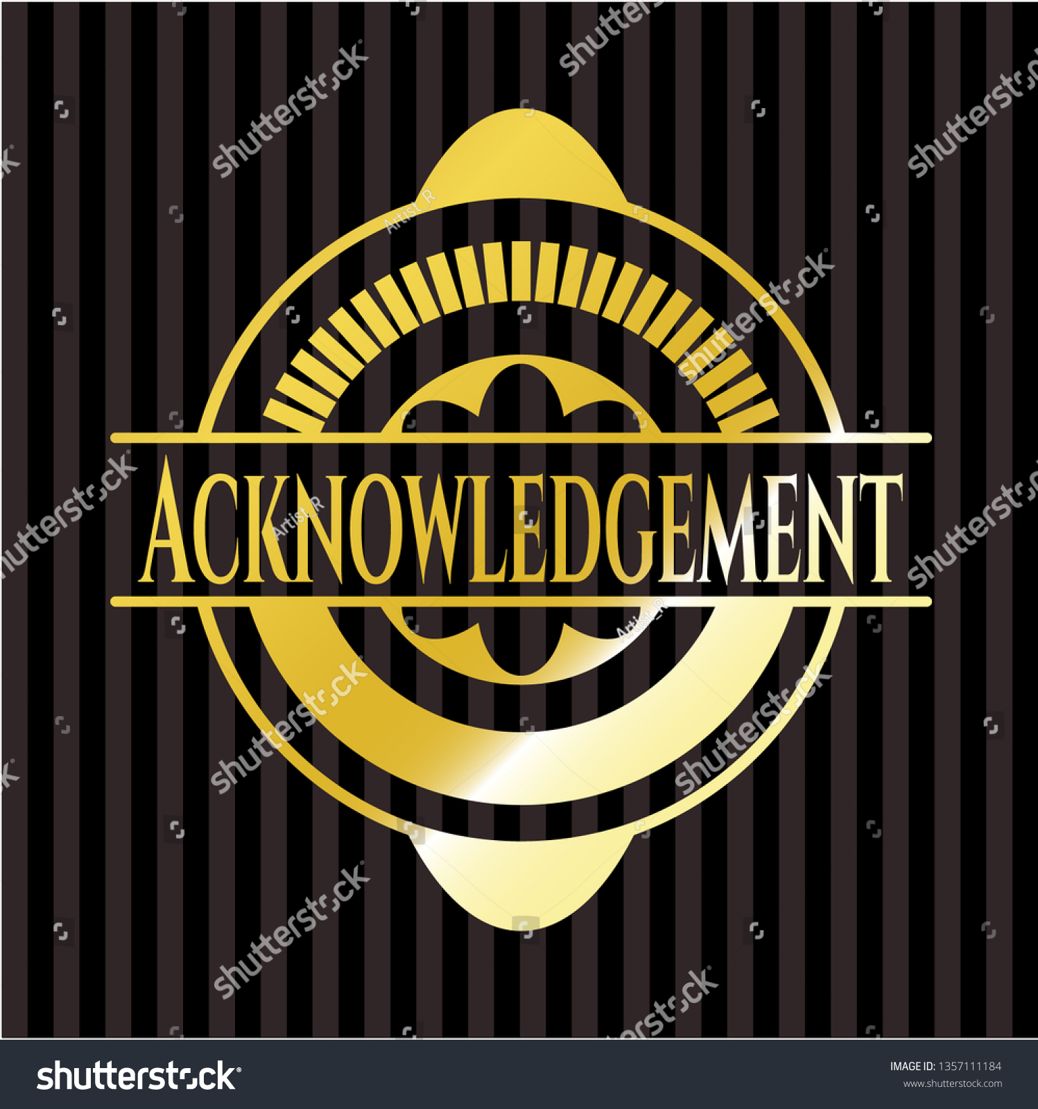 Acknowledgement Shiny Emblem 스톡 벡터(로열티 프리) 1357111184 | Shutterstock