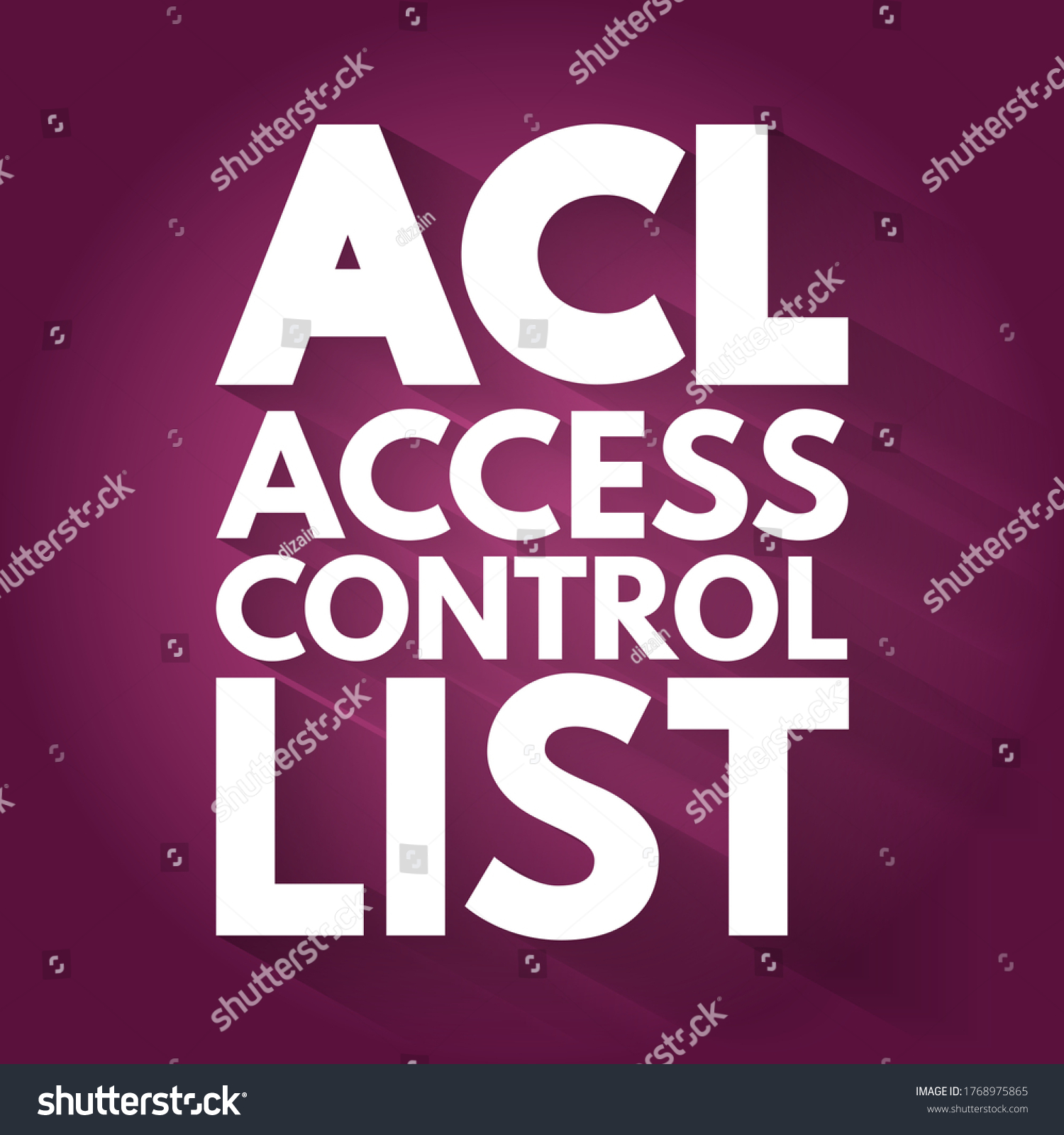 Acl Access Control List Acronym Technology Stock Vector (Royalty Free ...