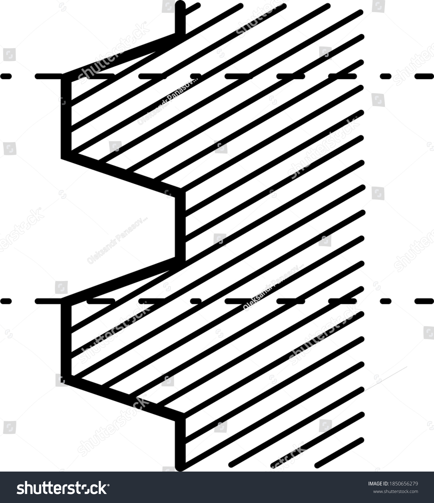 Acme Thread Vector Outline Illustration Stock Vector (Royalty Free ...