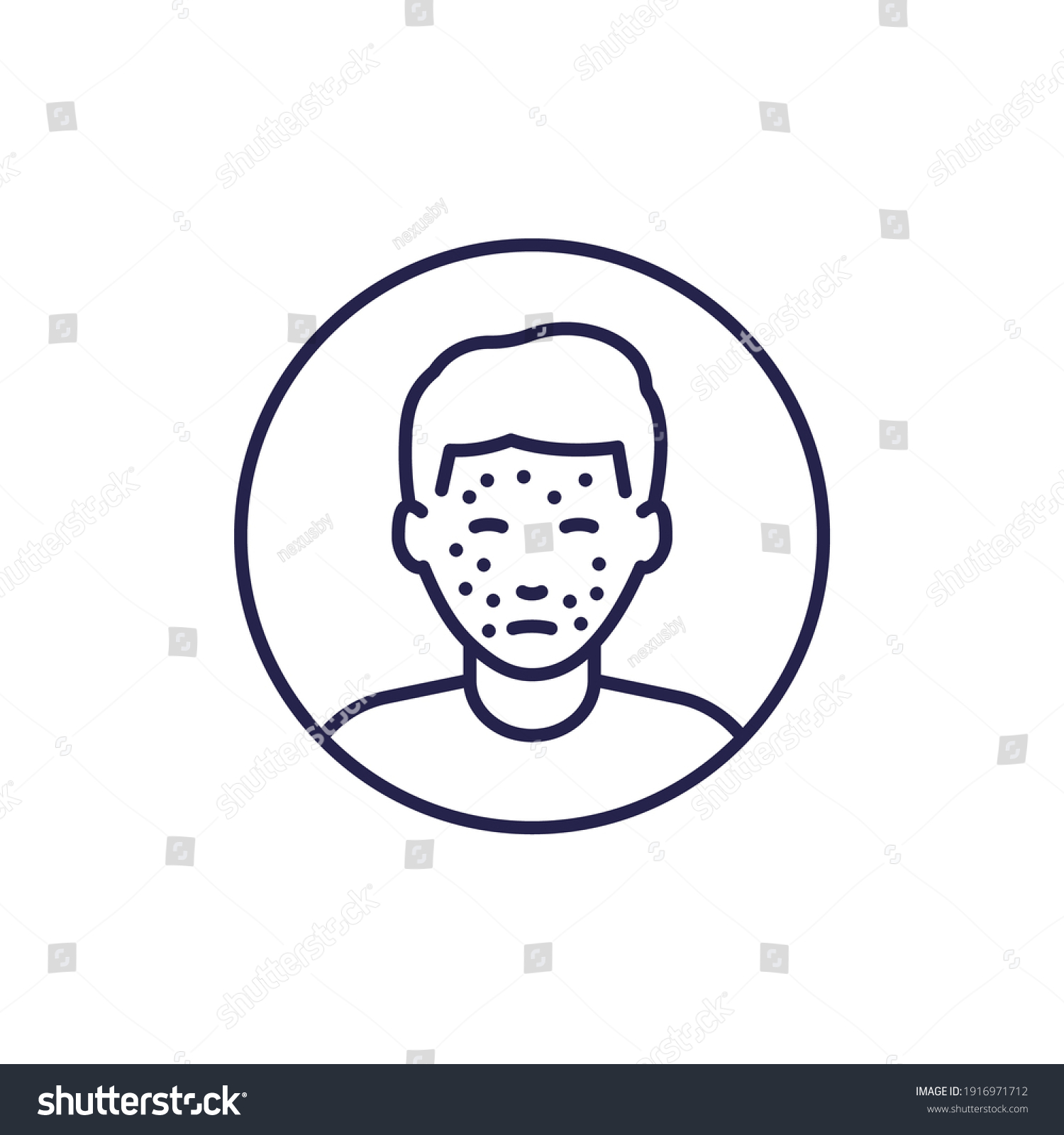 Acne Icon Skin Problem Rash Line Stock Vector (Royalty Free) 1916971712