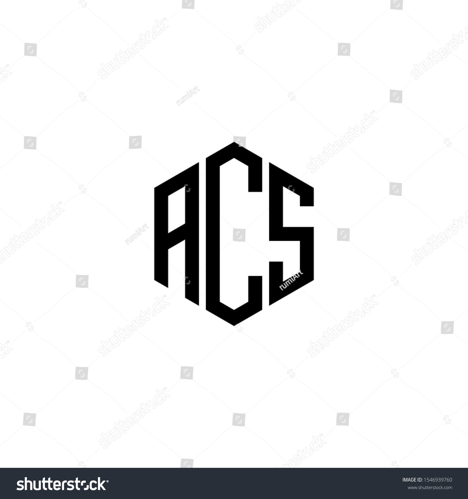 Acs Letter Logo Design Polygon Monogram: เวกเตอร์สต็อก (ปลอดค่า ...
