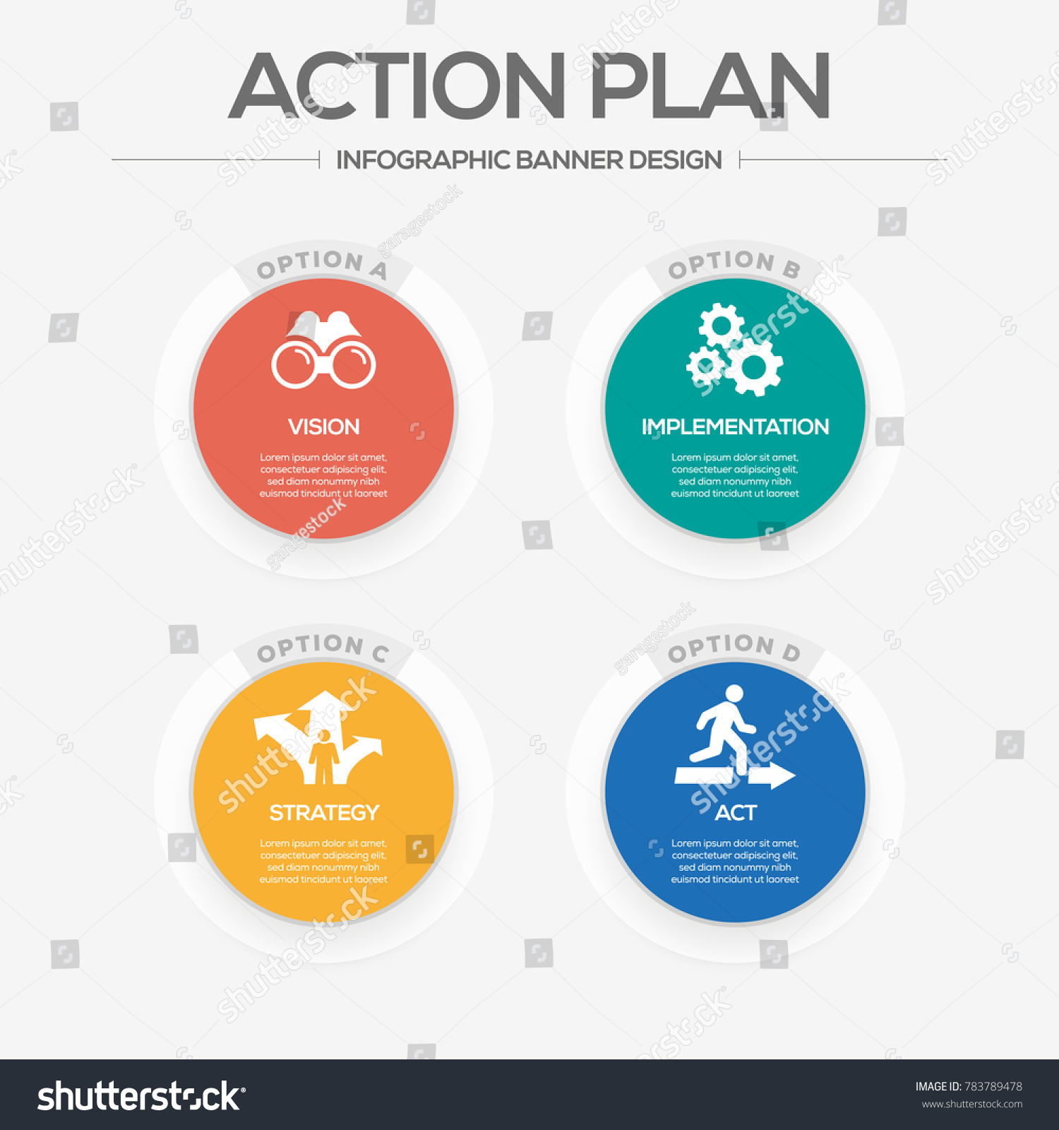 Action Plan Infographic: เวกเตอร์สต็อก (ปลอดค่าลิขสิทธิ์) 783789478 ...