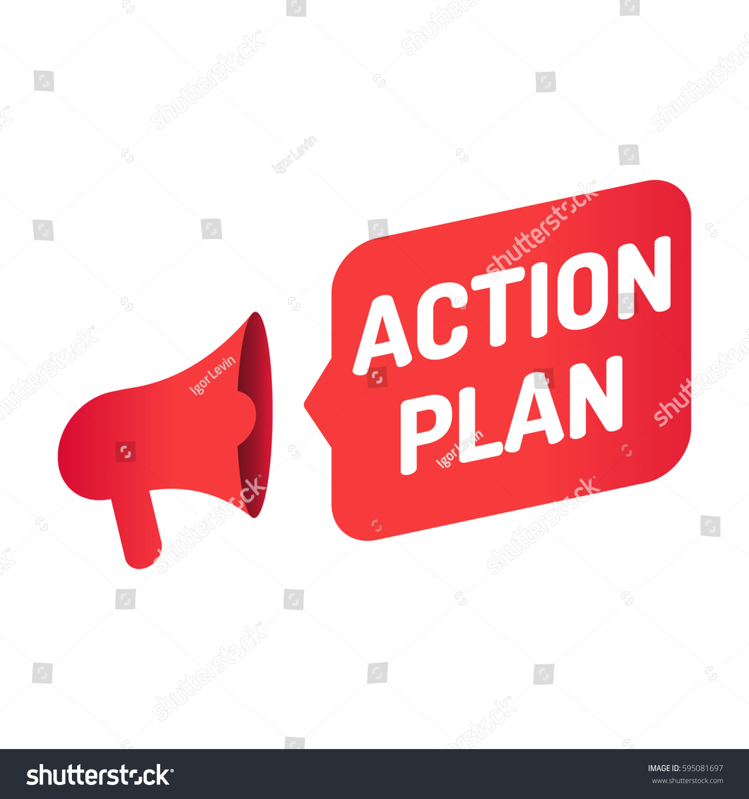 Action Plan Megaphone Icon Vector Illustration Stock Vector (Royalty ...