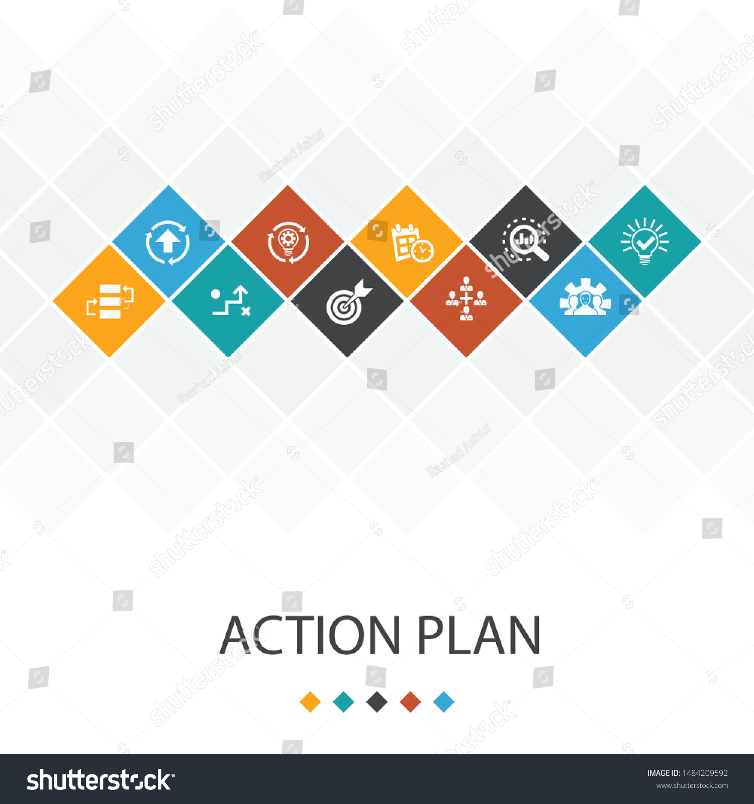 Stock vektor „Action Plan Trendy Ui Template Infographics“ (bez ...