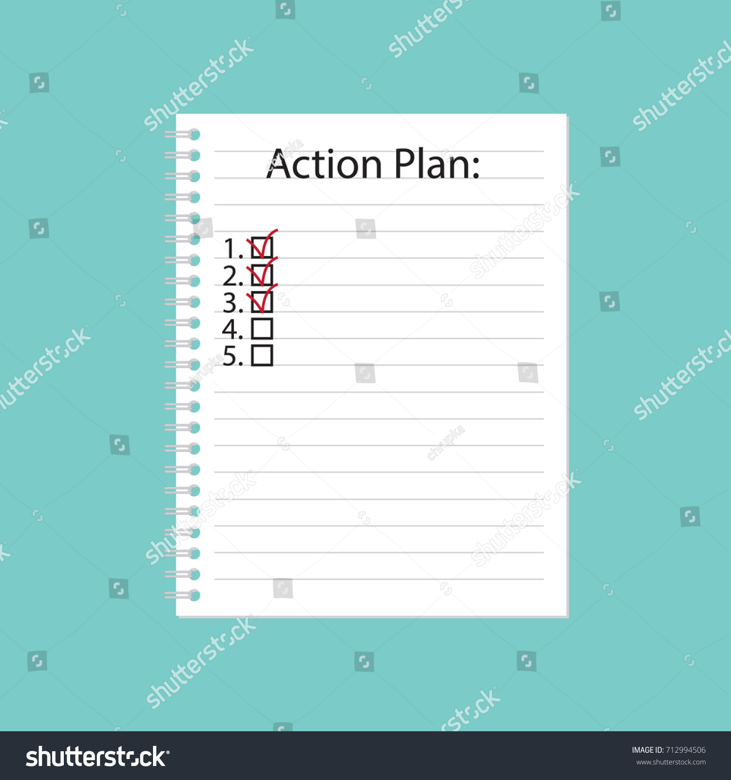 Action Plan Written Spiral Notebook Vector Stock Vector (Royalty Free ...