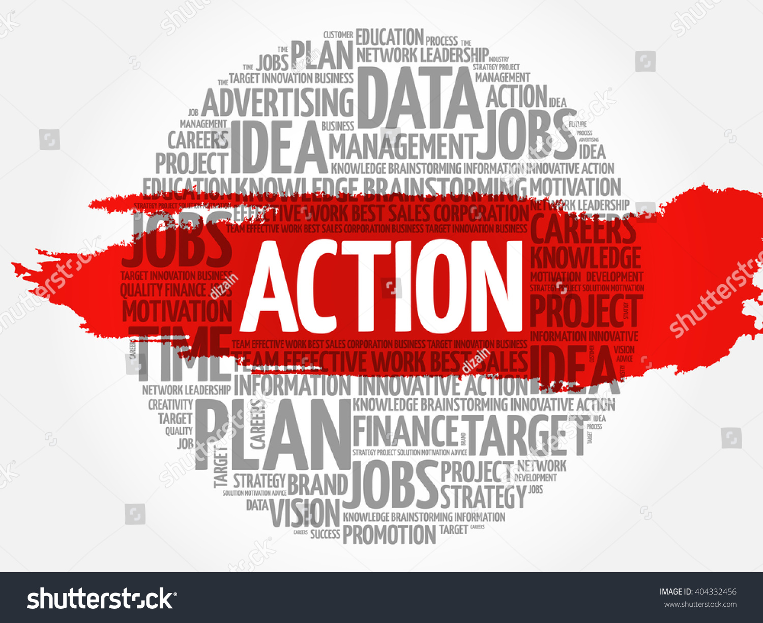 Action Word Cloud Business Concept Stock Vector (Royalty Free ...