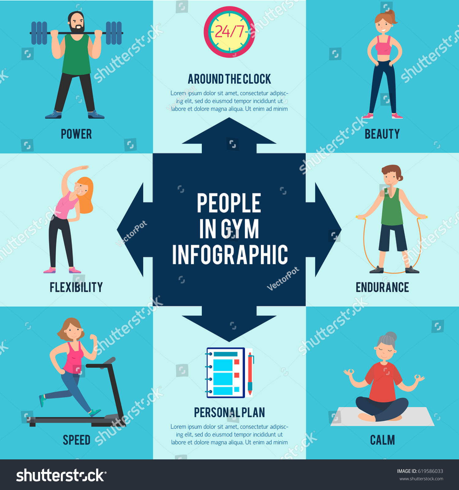 Active Leisure Infographic Concept Athletic People Stock Vector ...