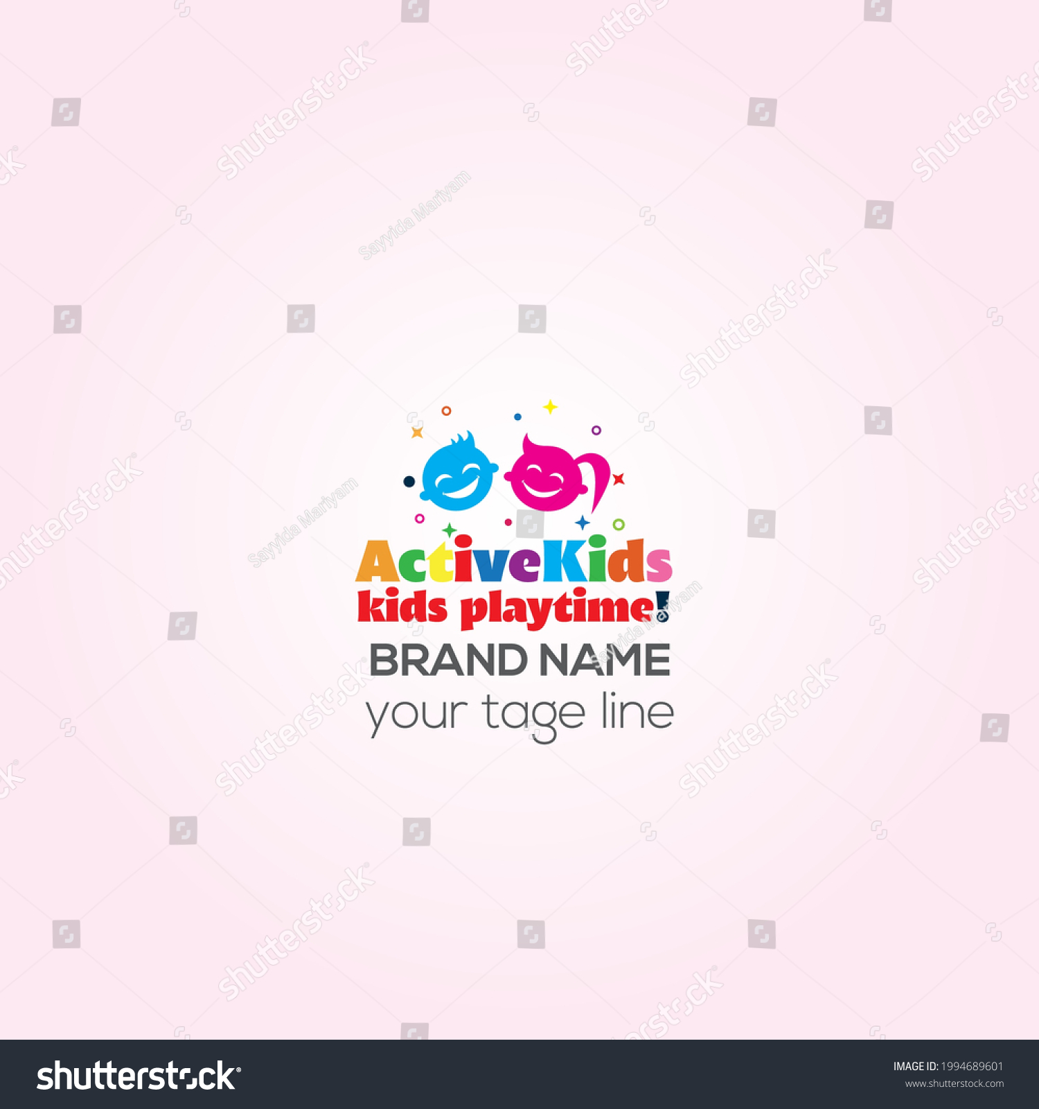 Activity Kids Logo Activity Kids Play Stock Vector (Royalty Free ...