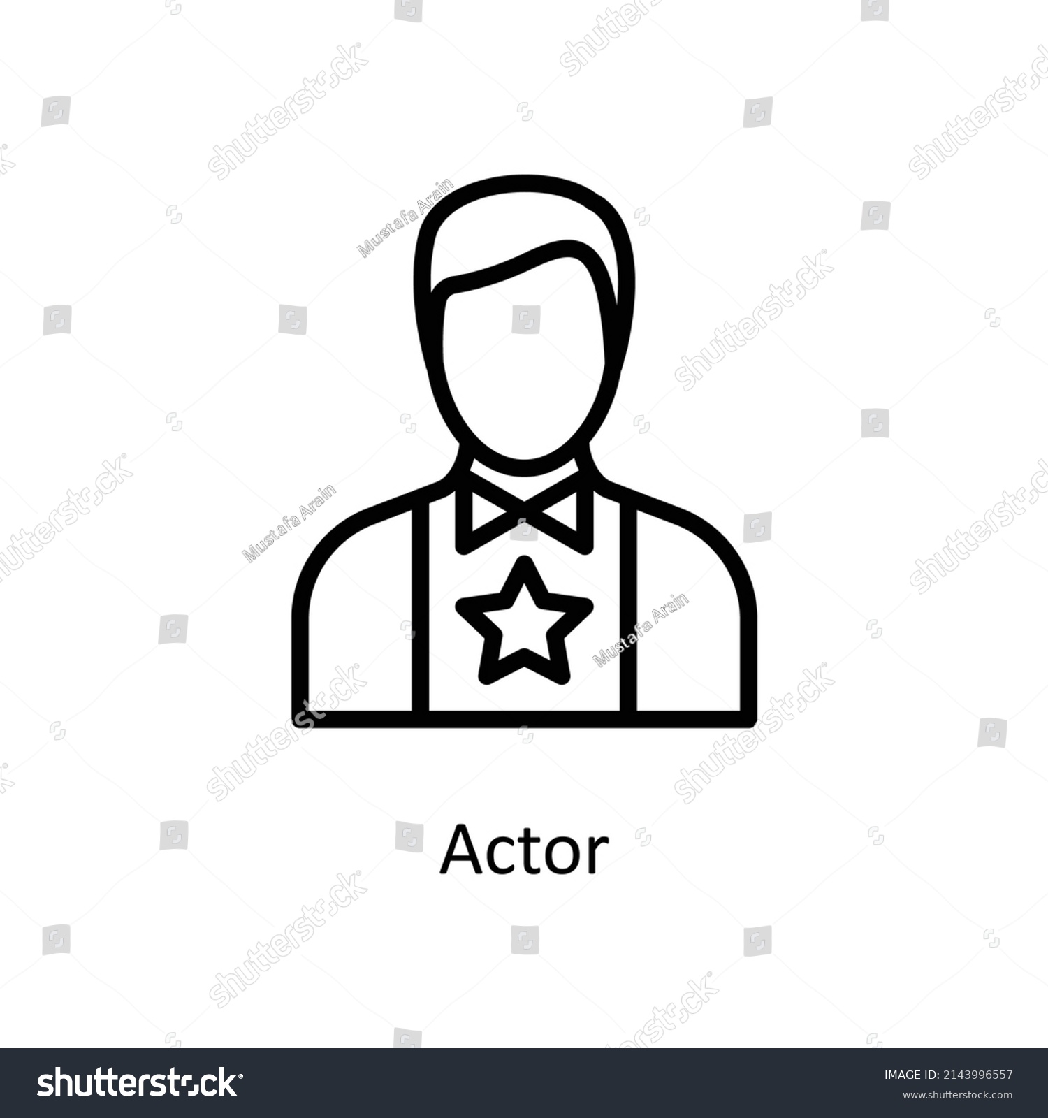 Actor Vector Outline Icon Web Isolated Stock Vector (Royalty Free ...