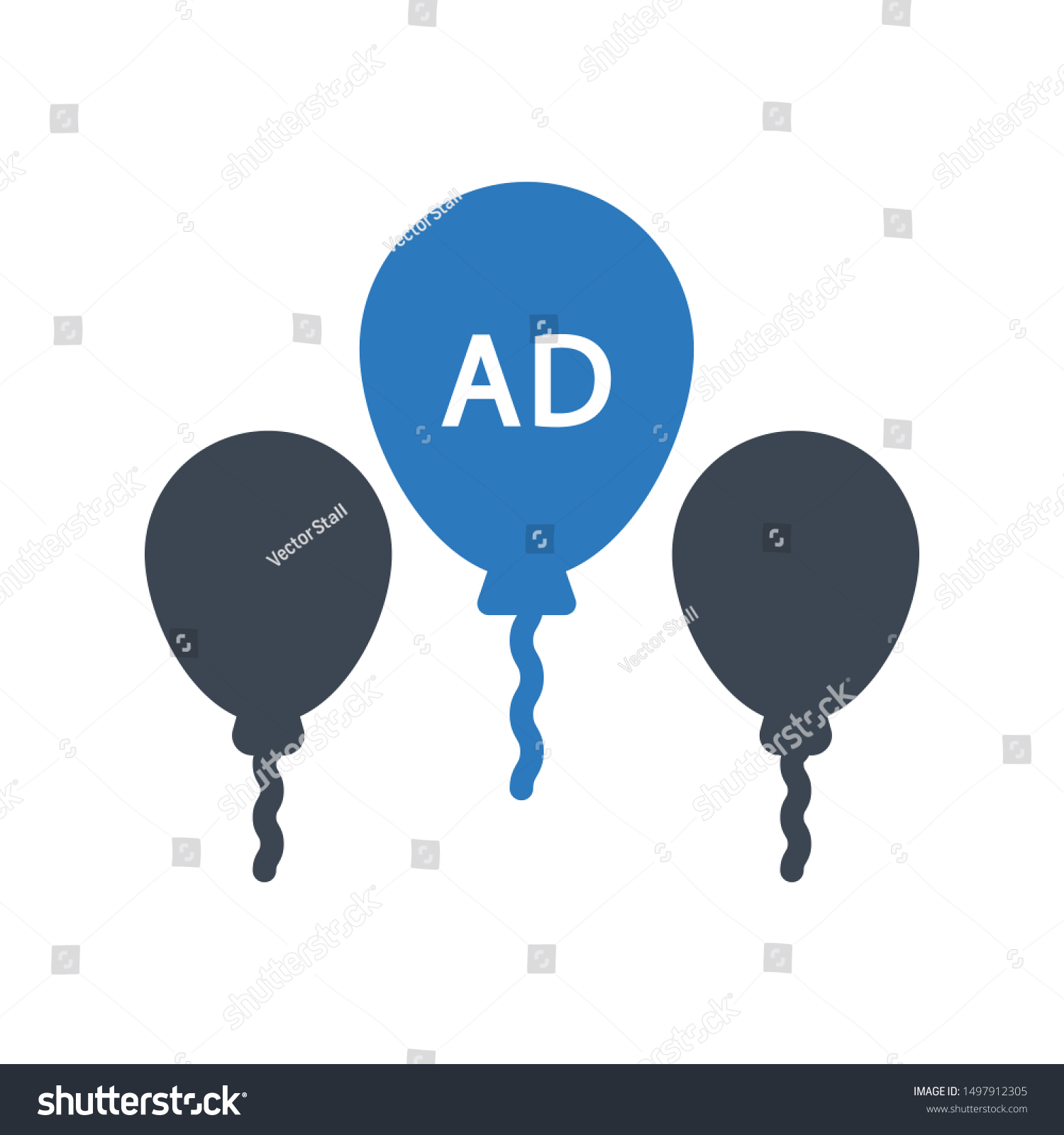 Ad Balloon Glyph Colour Vector Icon Stock Vector (Royalty Free ...