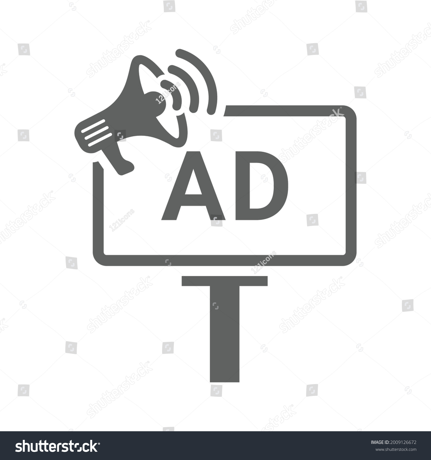 Ad Board Marketing Icon Gray Vector Stock Vector (Royalty Free ...