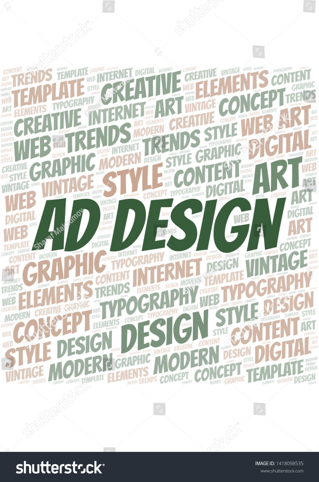 Ad Design Word Cloud Wordcloud Made Stock Vector (Royalty Free ...