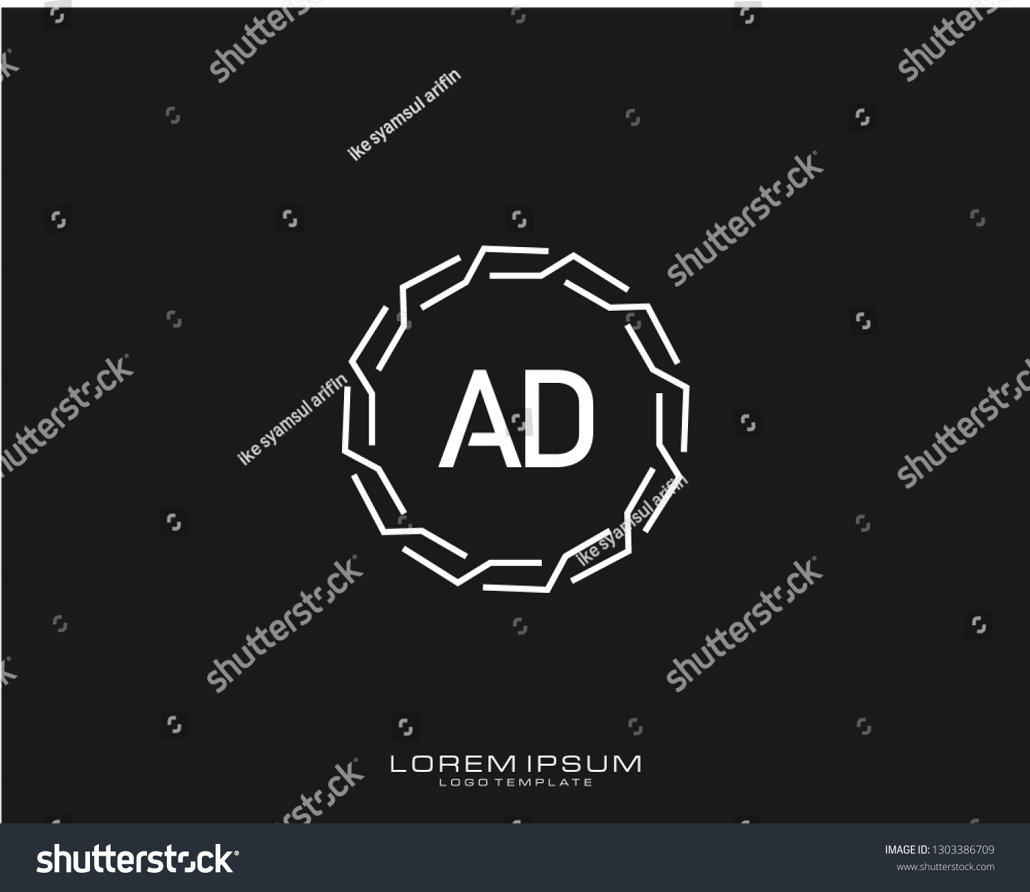 Ad Initial Logo Minimalist Template Stock Vector (Royalty Free ...