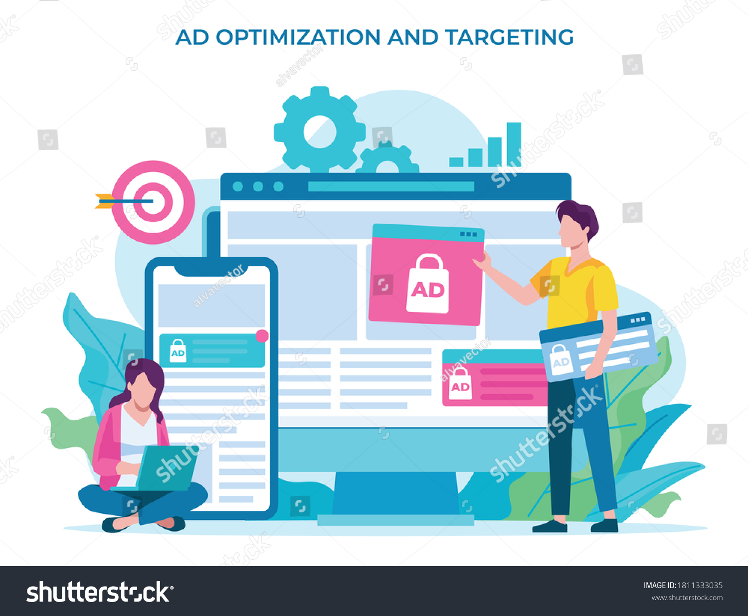 Ad Optimization Targeting Illustration Concept Stock Vector (Royalty ...
