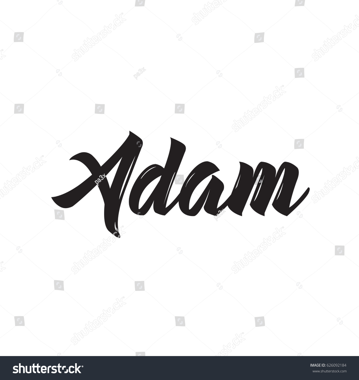 adam, diseño de texto. Caligrafía vectorial.: vector de stock (libre de ...