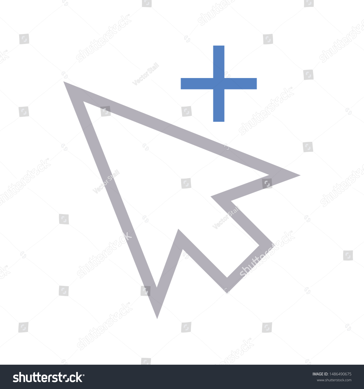 Add Cursor Colour Line Vector Icon Stock Vector (Royalty Free ...