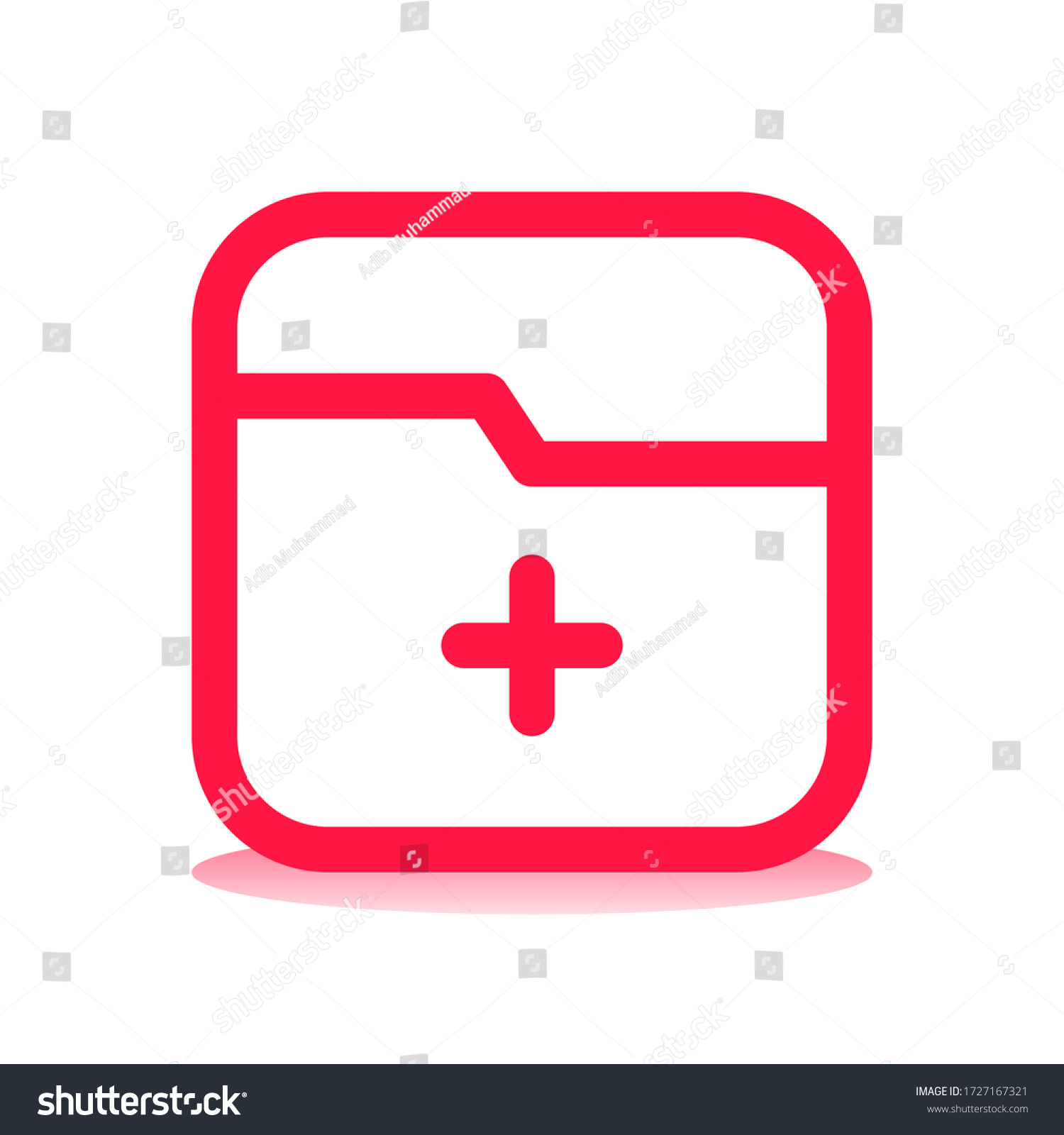 Ordnersymbol mit rotem Stil hinzufügen: Stock-Vektorgrafik (Lizenzfrei ...