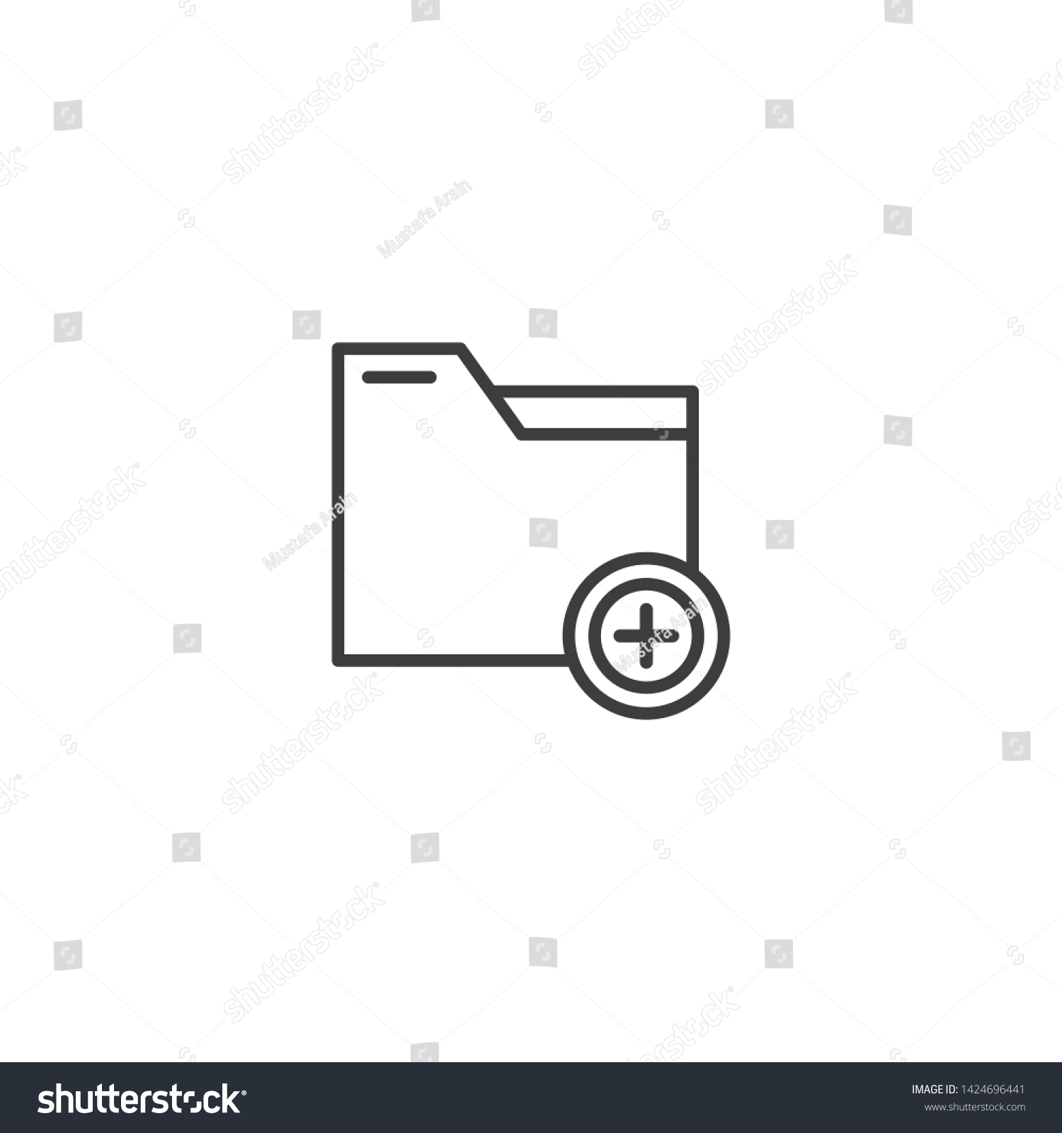 Add Folder Vector Illustration Outline Sign Stock Vector (Royalty Free ...