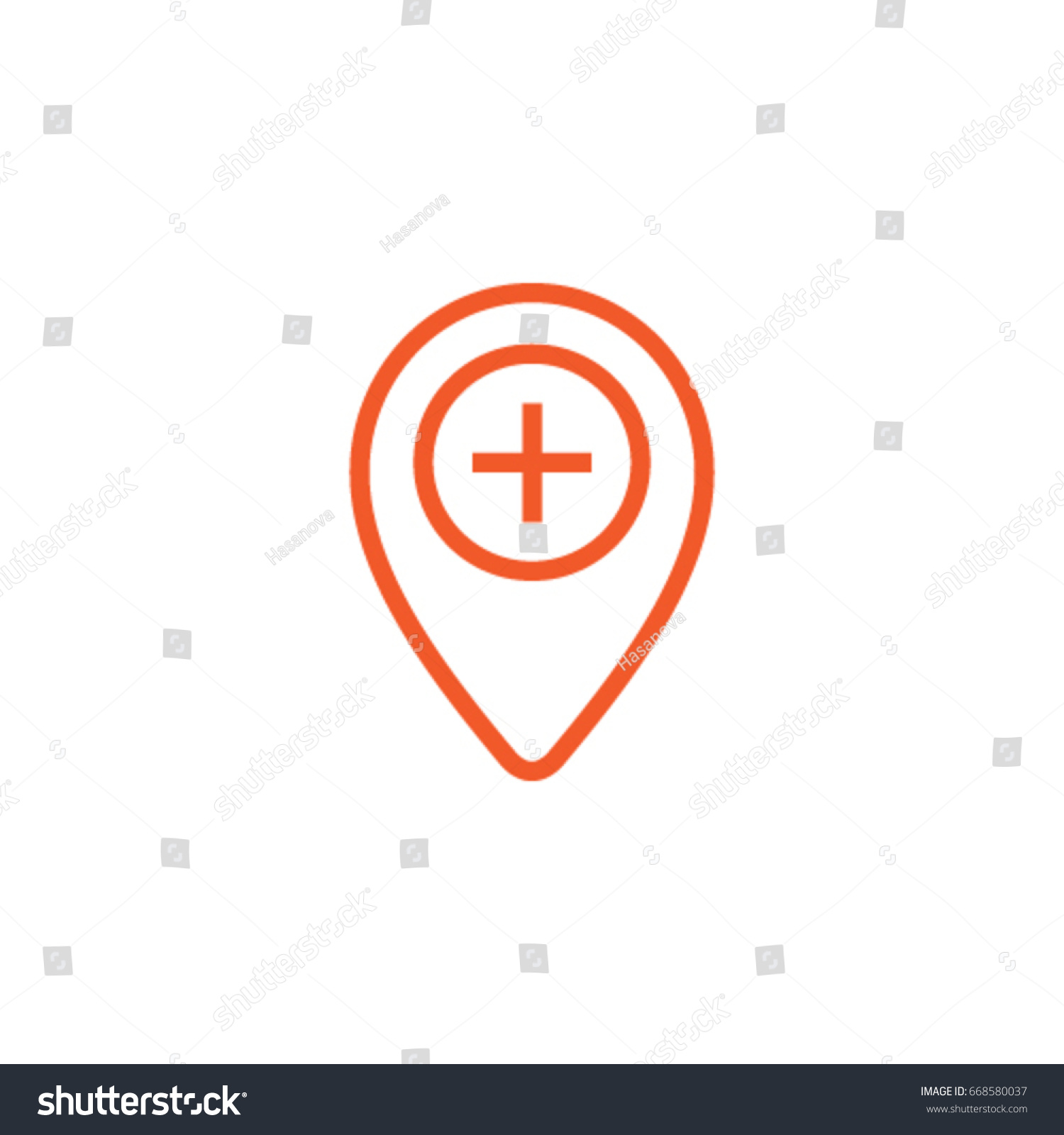 Add Location Icon: vector de stock (libre de regalías) 668580037 ...
