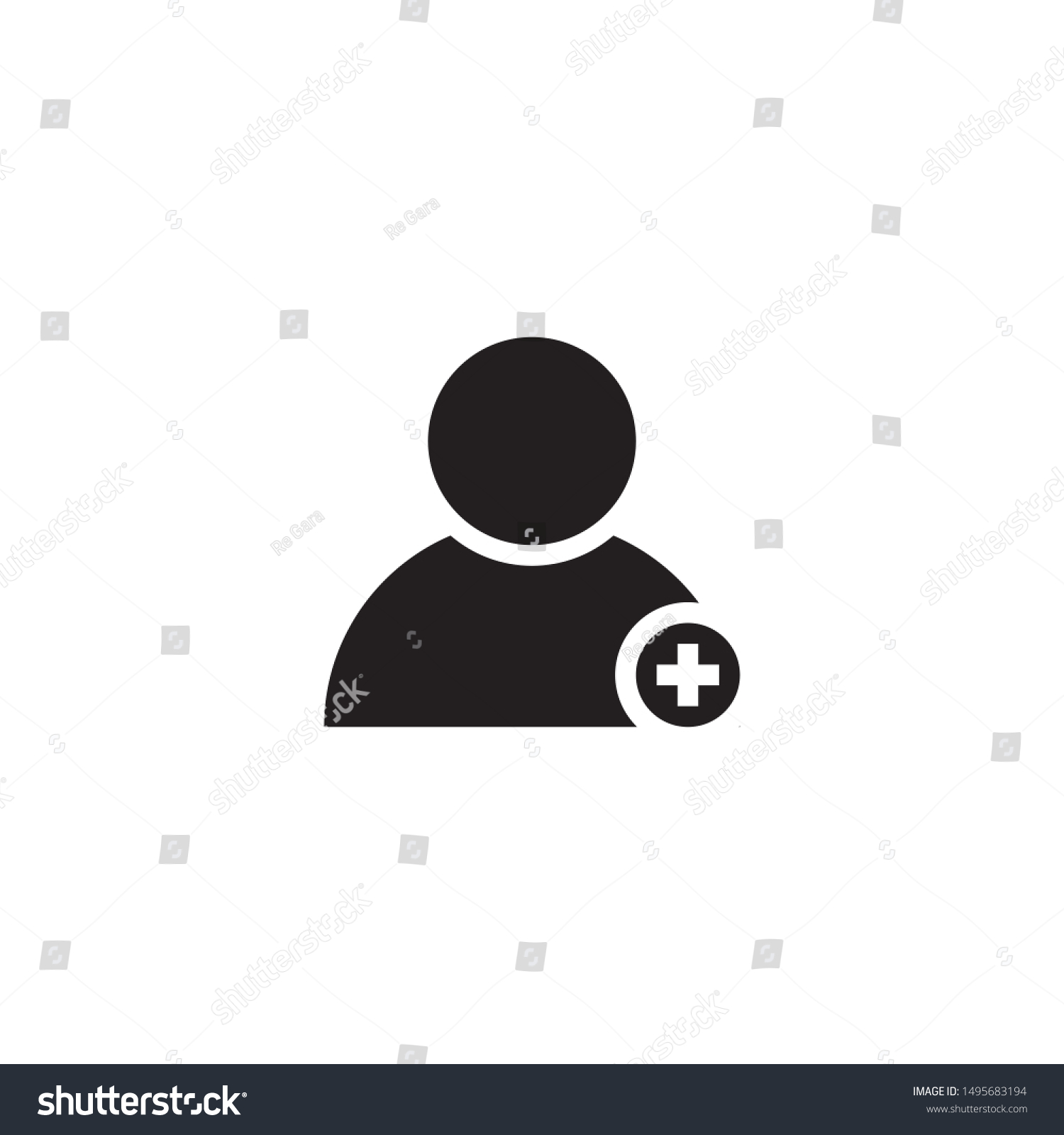 Add People Icon Flat Vector: vector de stock (libre de regalías ...
