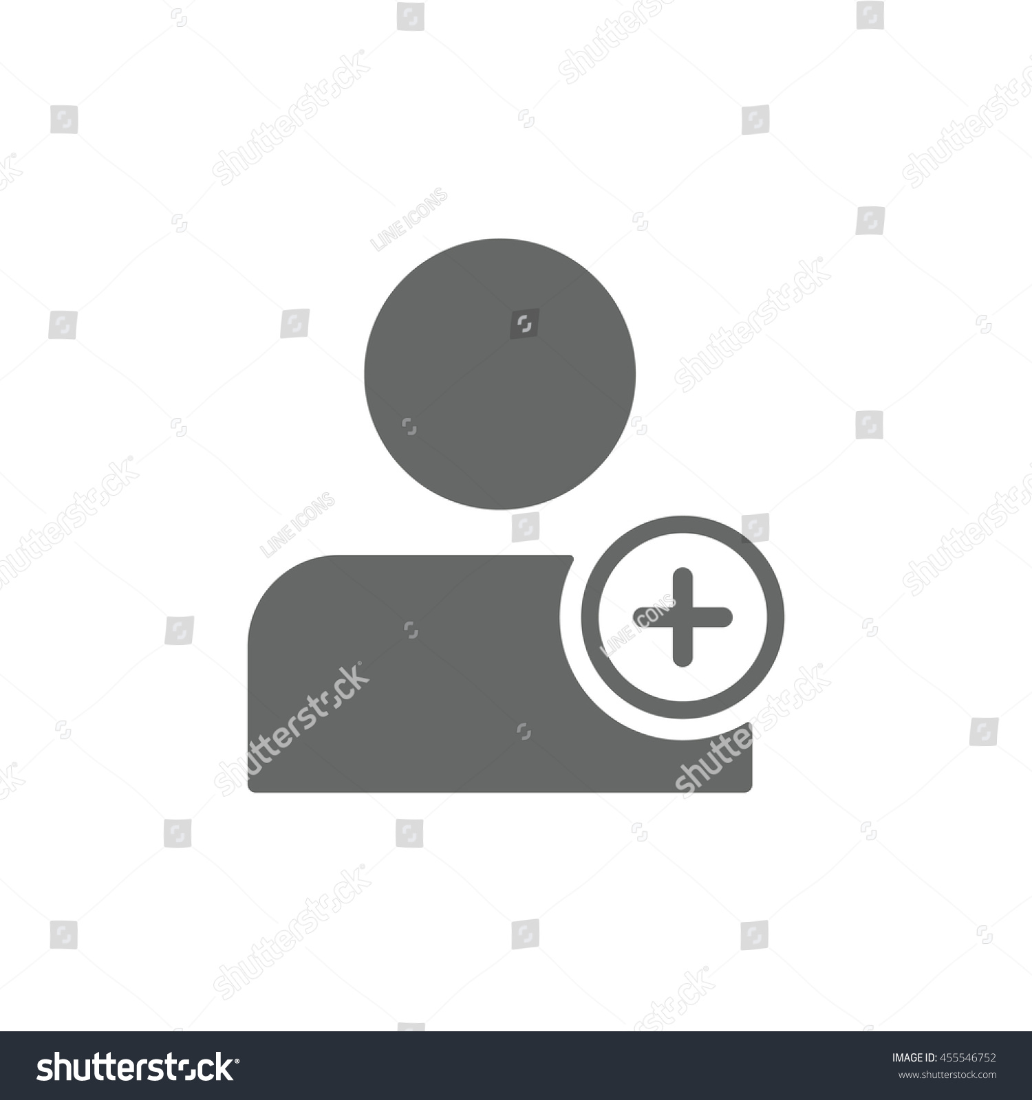 Add User Icon Flat Design Style Stock Vector (Royalty Free) 455546752 ...