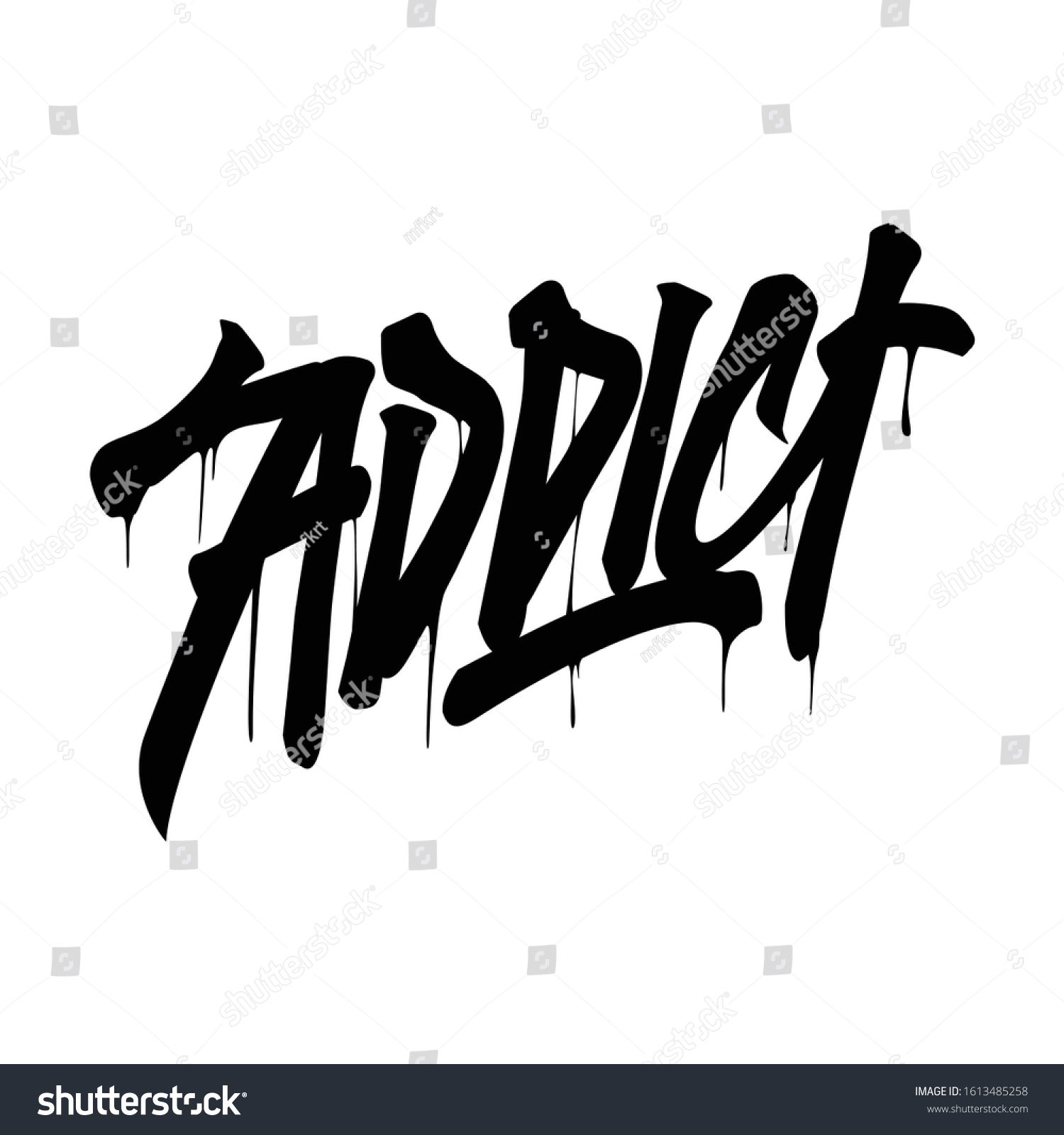 Addict Ink Typography Hand Draw Vector Stock Vector (Royalty Free ...