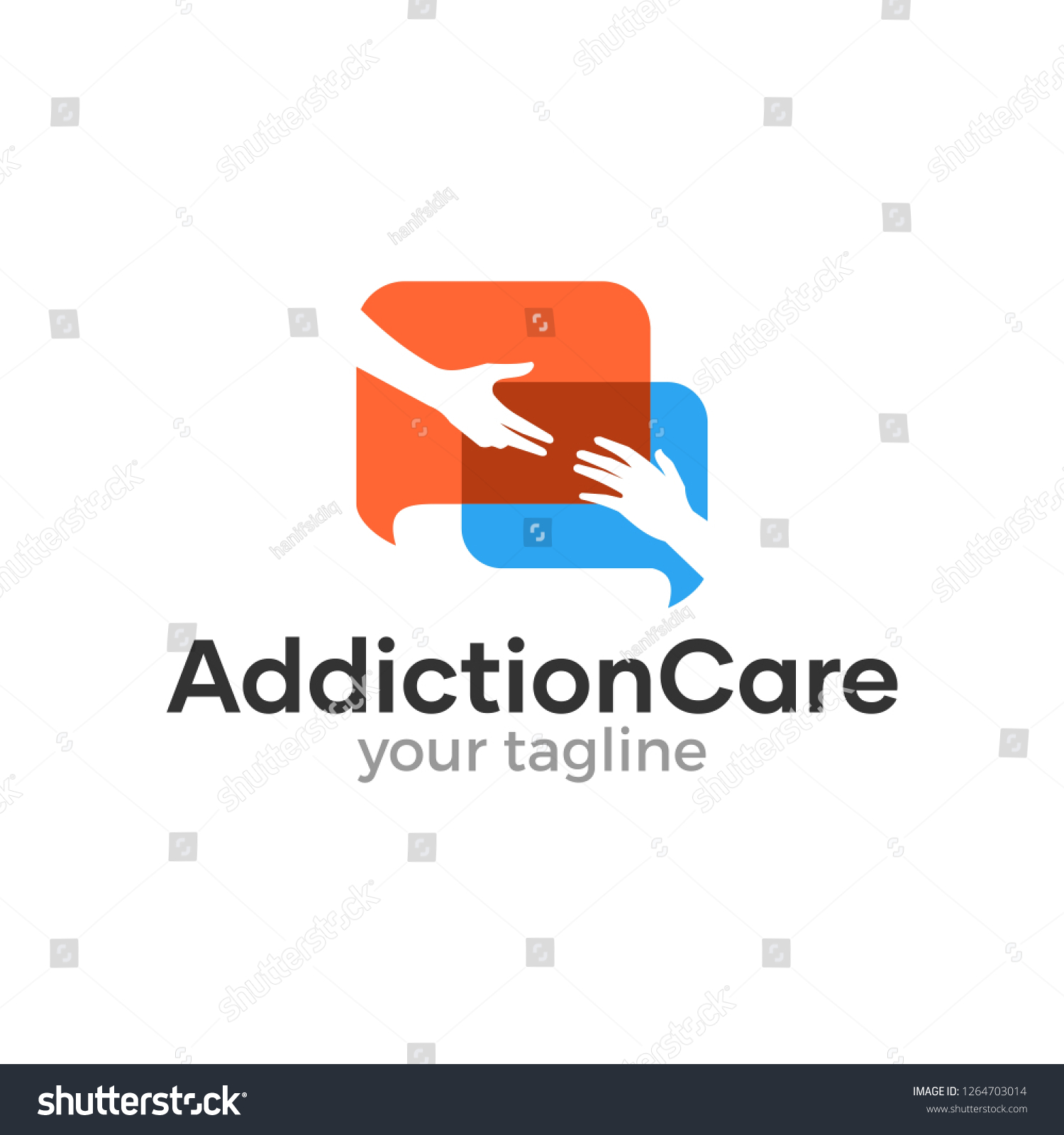 Addiction Care Hand Shake Logo Design Stock Vector (Royalty Free ...
