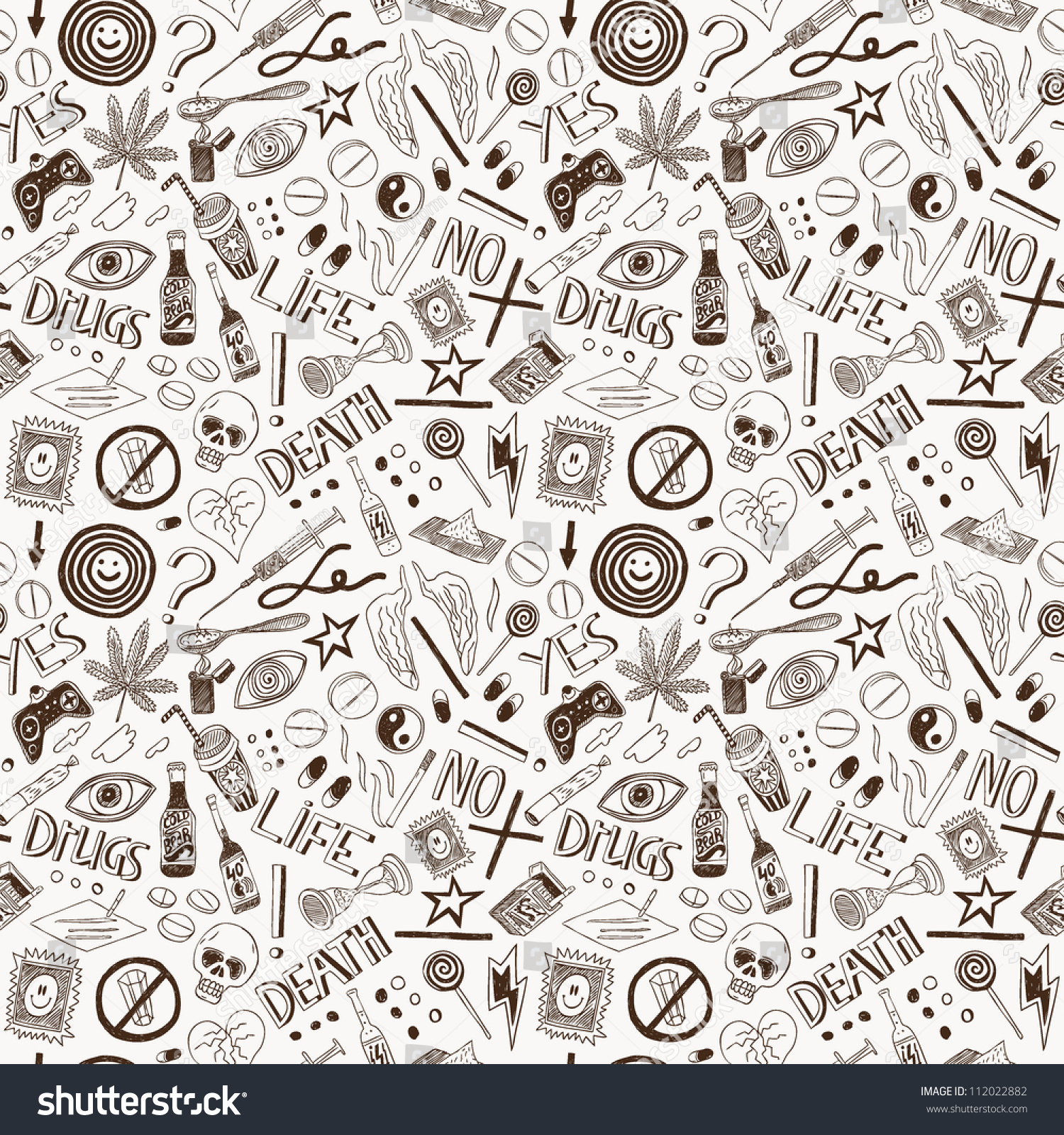 Addiction Seamless Background Stock Vector (Royalty Free) 112022882 ...