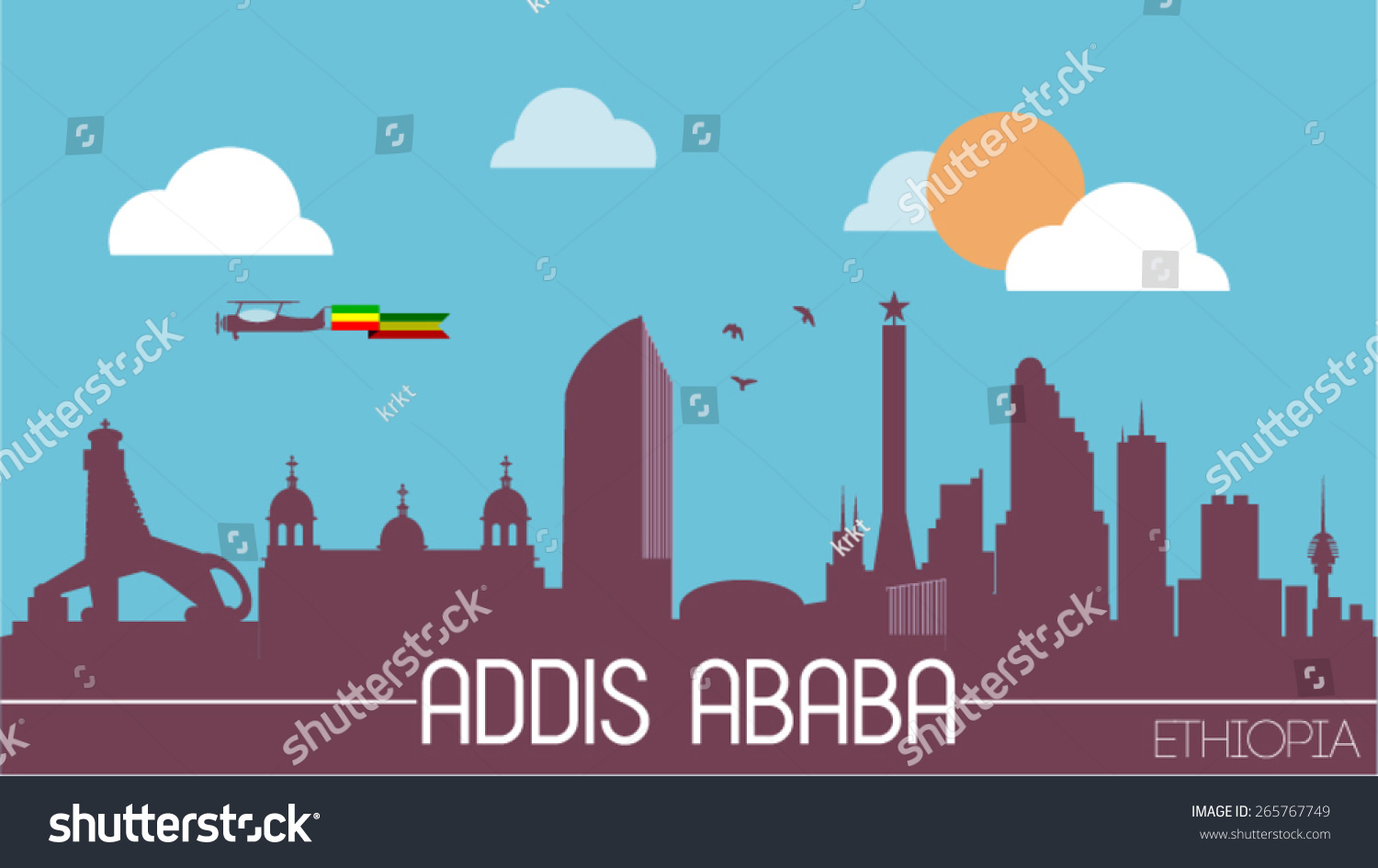 Addis Ababa City Ethiopia Skyline Silhouette: vector de stock (libre de ... Addis Ababa City Ethiopia Skyline Silhouette: vector de stock (libre de ...