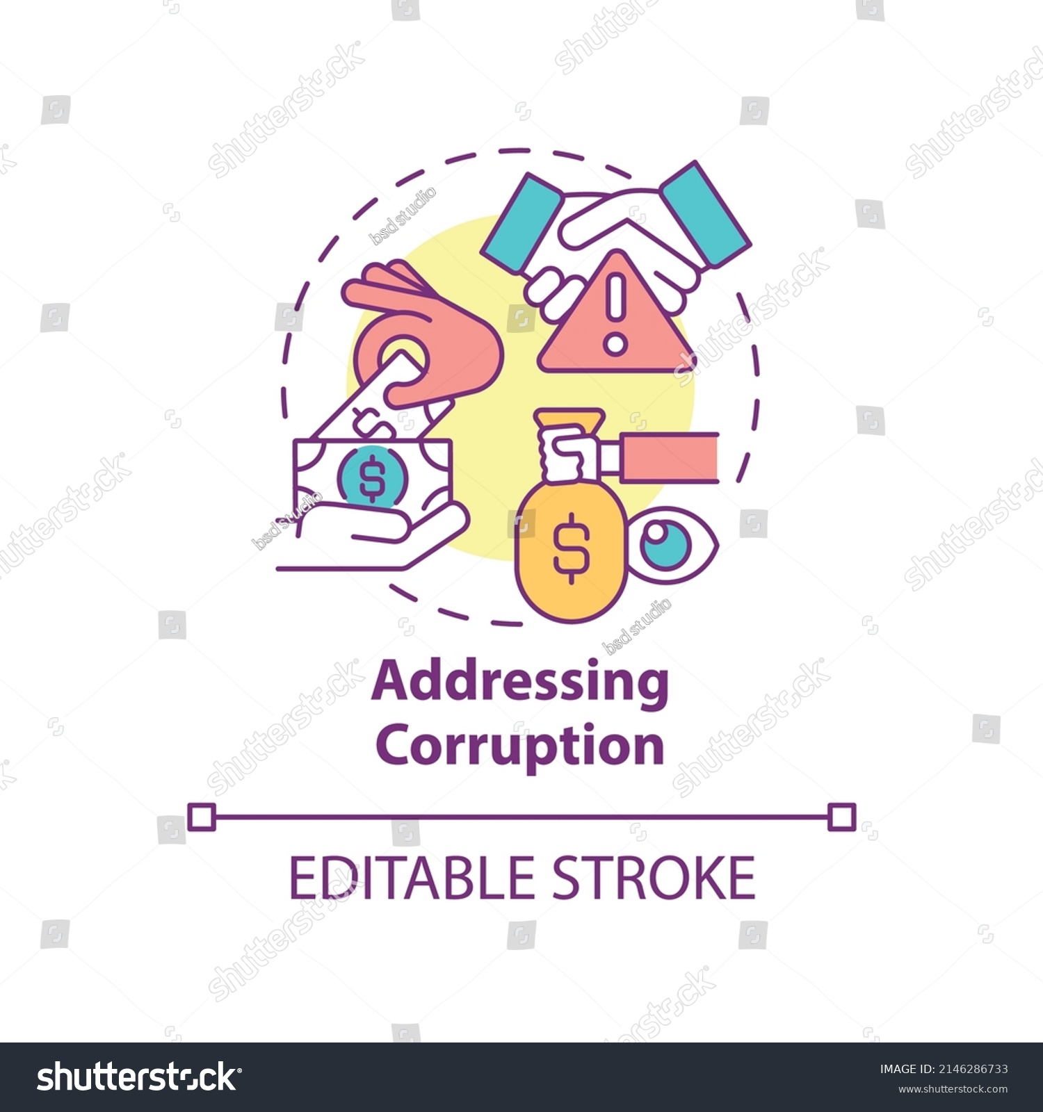 Addressing Corruption Concept Icon Armed Hostilities Stock Vector ... Addressing Corruption Concept Icon Armed Hostilities Stock Vector ...