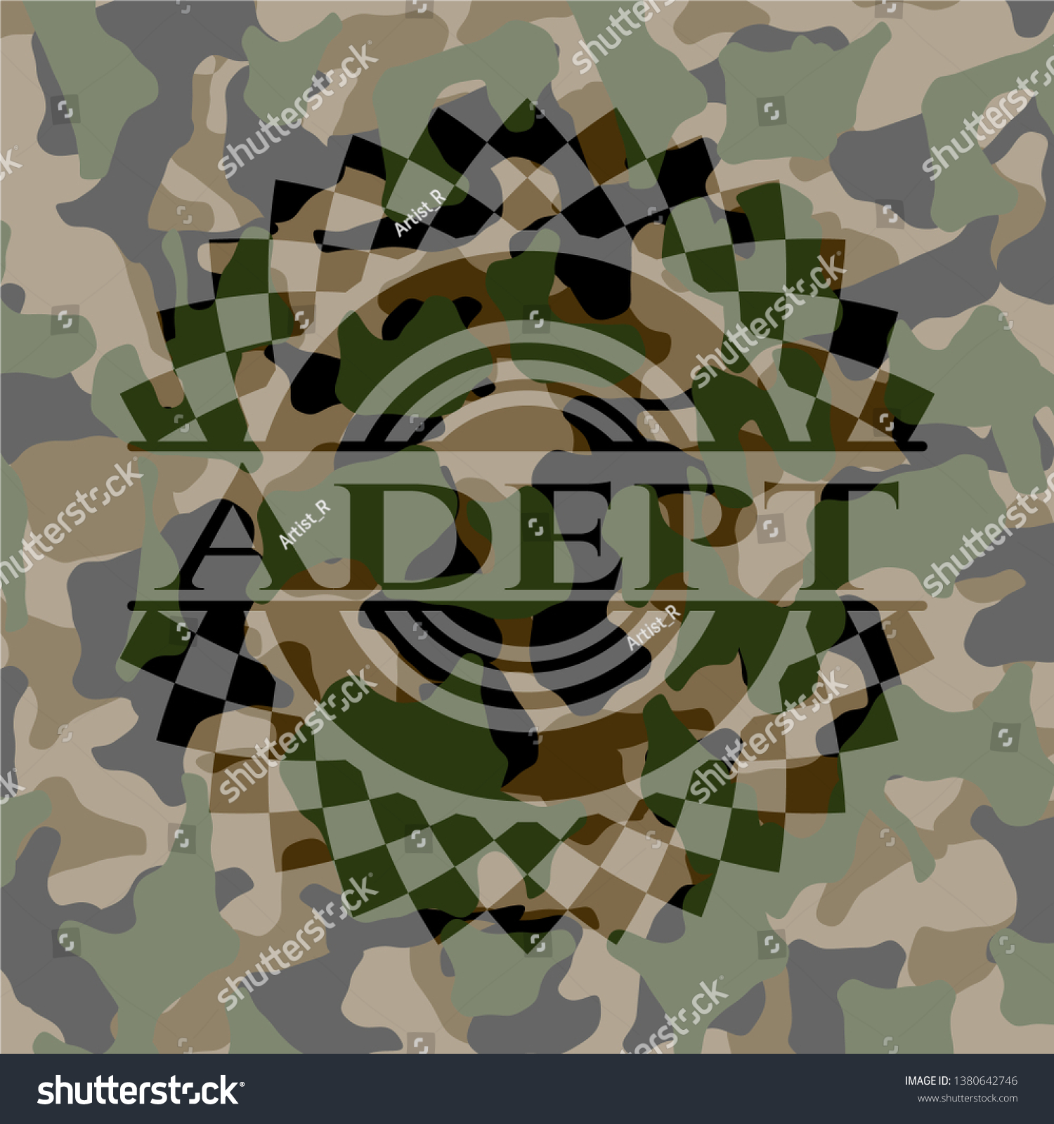 Adept On Camouflaged Texture Stock Vector (Royalty Free) 1380642746