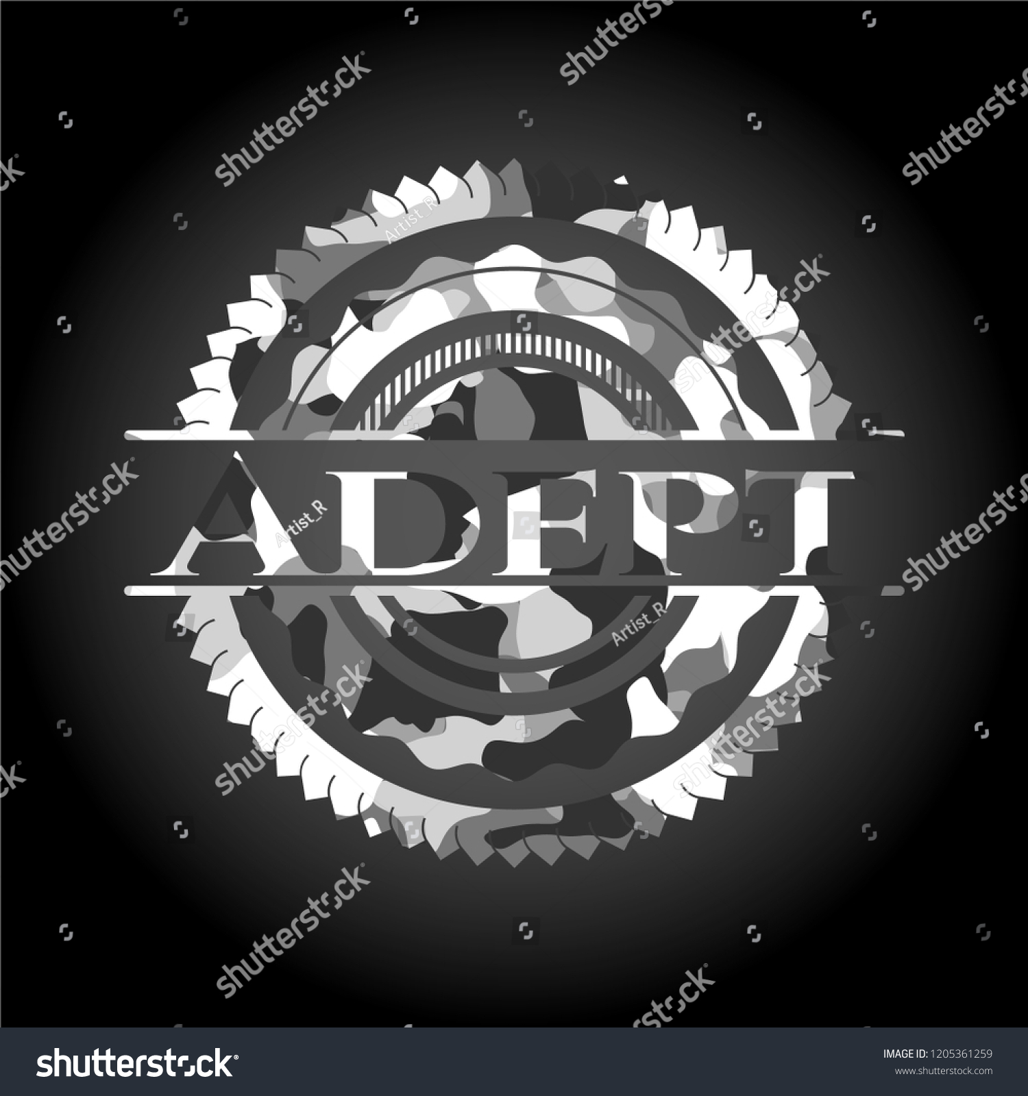 Adept On Grey Camo Pattern Stock Vector (Royalty Free) 1205361259