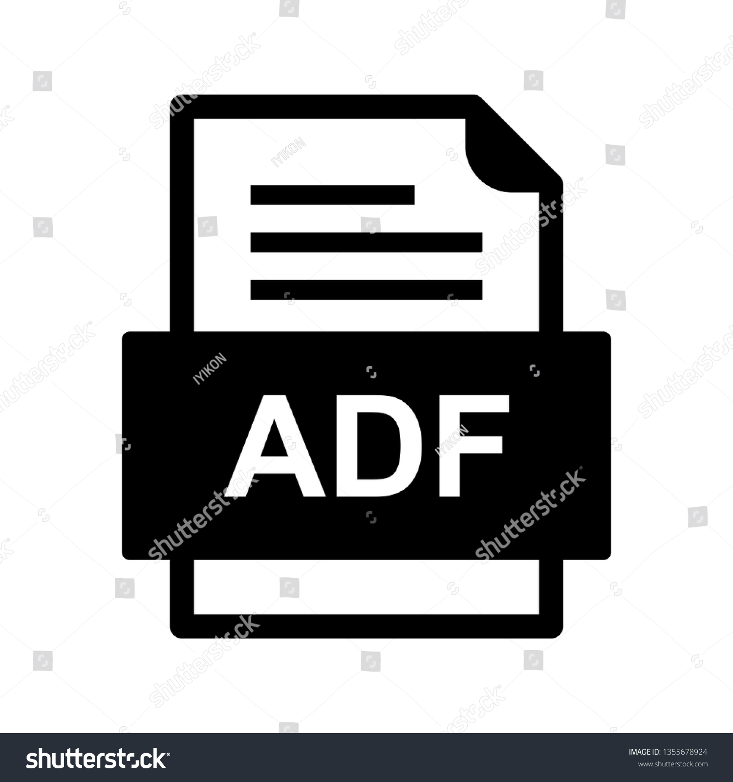 Adf File Document Icon Stock Vector (Royalty Free) 1355678924 ...