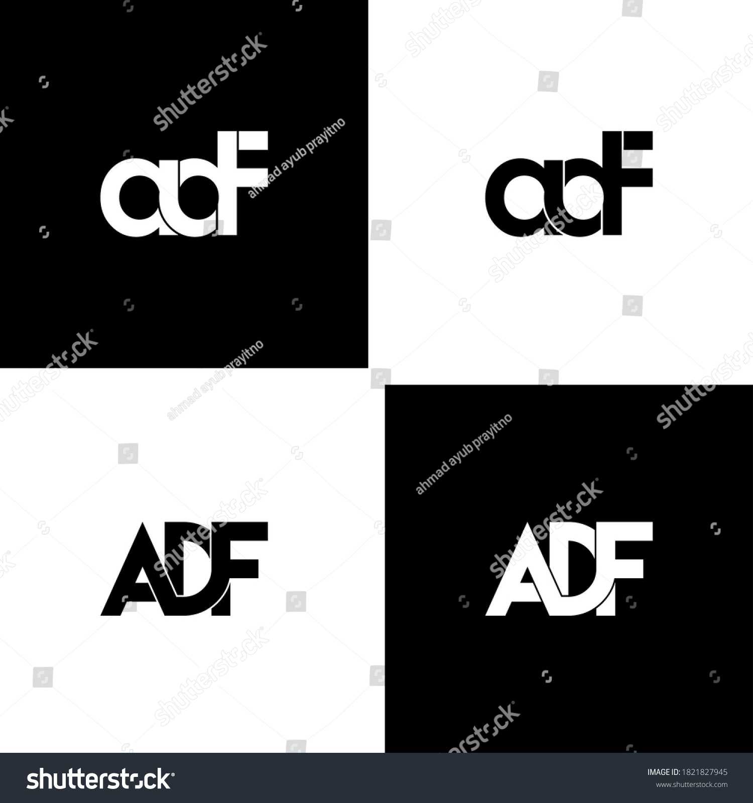 Adf Letter Original Monogram Logo Design Stock Vector (Royalty Free ...