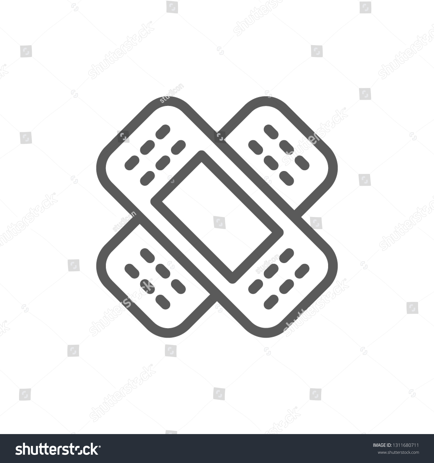 Adhesive Plaster Line Icon Stock Vector (Royalty Free) 1311680711