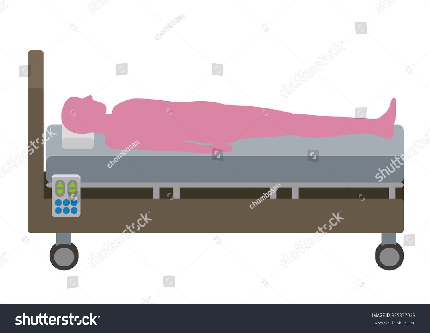 Adjustable Bed Human Silhouette Vector Illustration Stock Vector ...