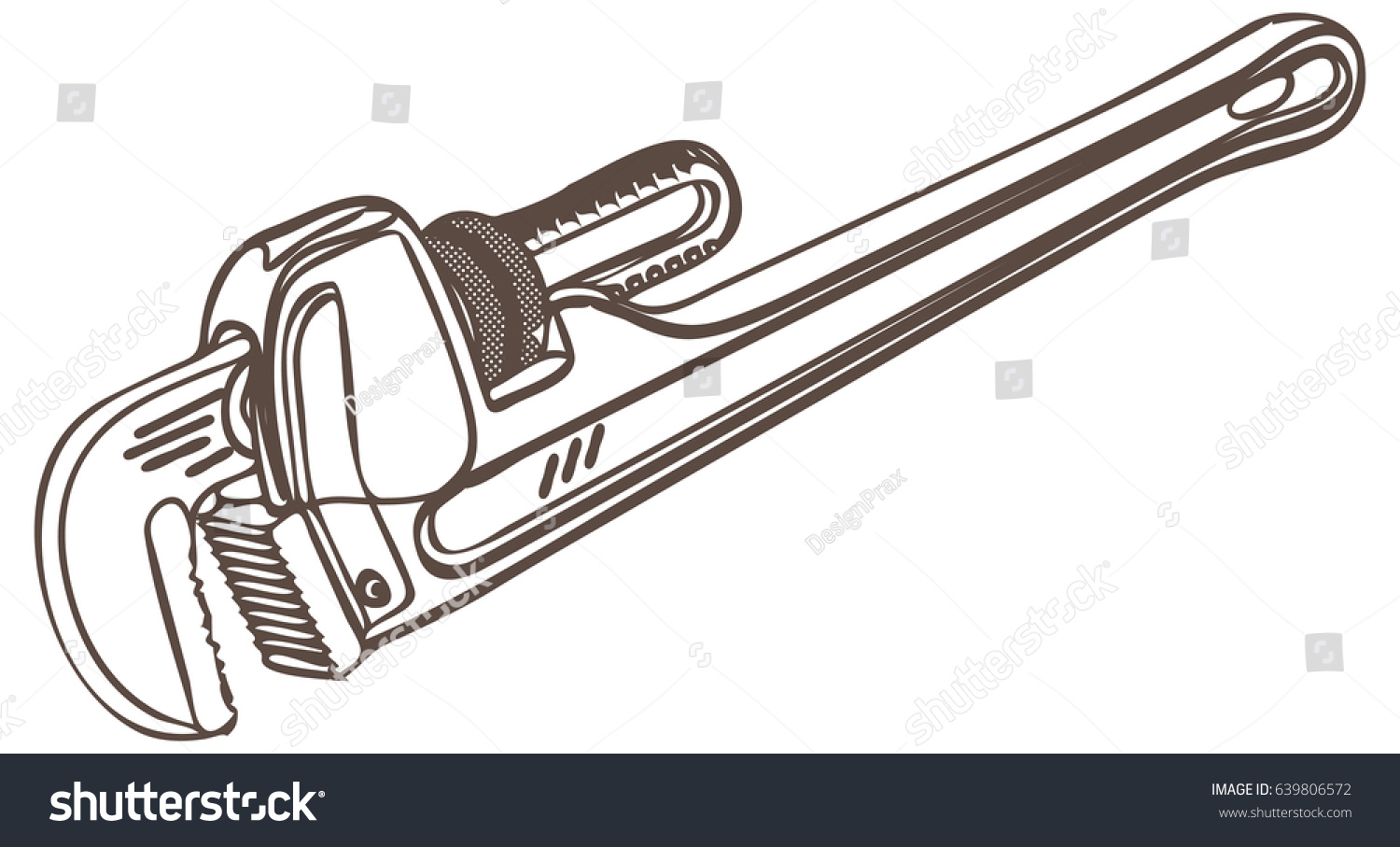 Adjustable Pipe Wrench Illustration Stock Vector (Royalty Free ...