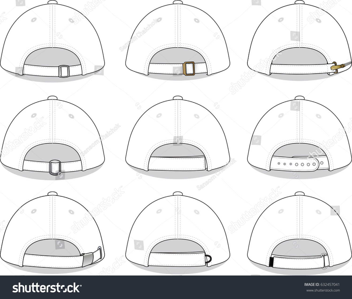 Adjustable Straps Back Closure Baseball Cap Stock Vector (Royalty Free ...