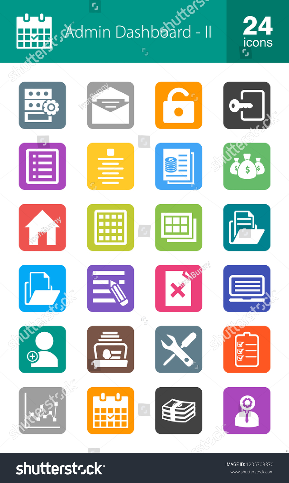 Admin Dashboard Filled Round Corner Icons Stock Vector (Royalty Free ...