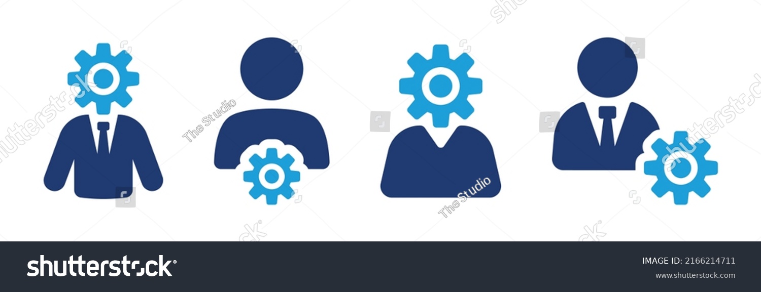 Admin Icon Vector User Gear Head Stock Vector (Royalty Free) 2166214711 ...