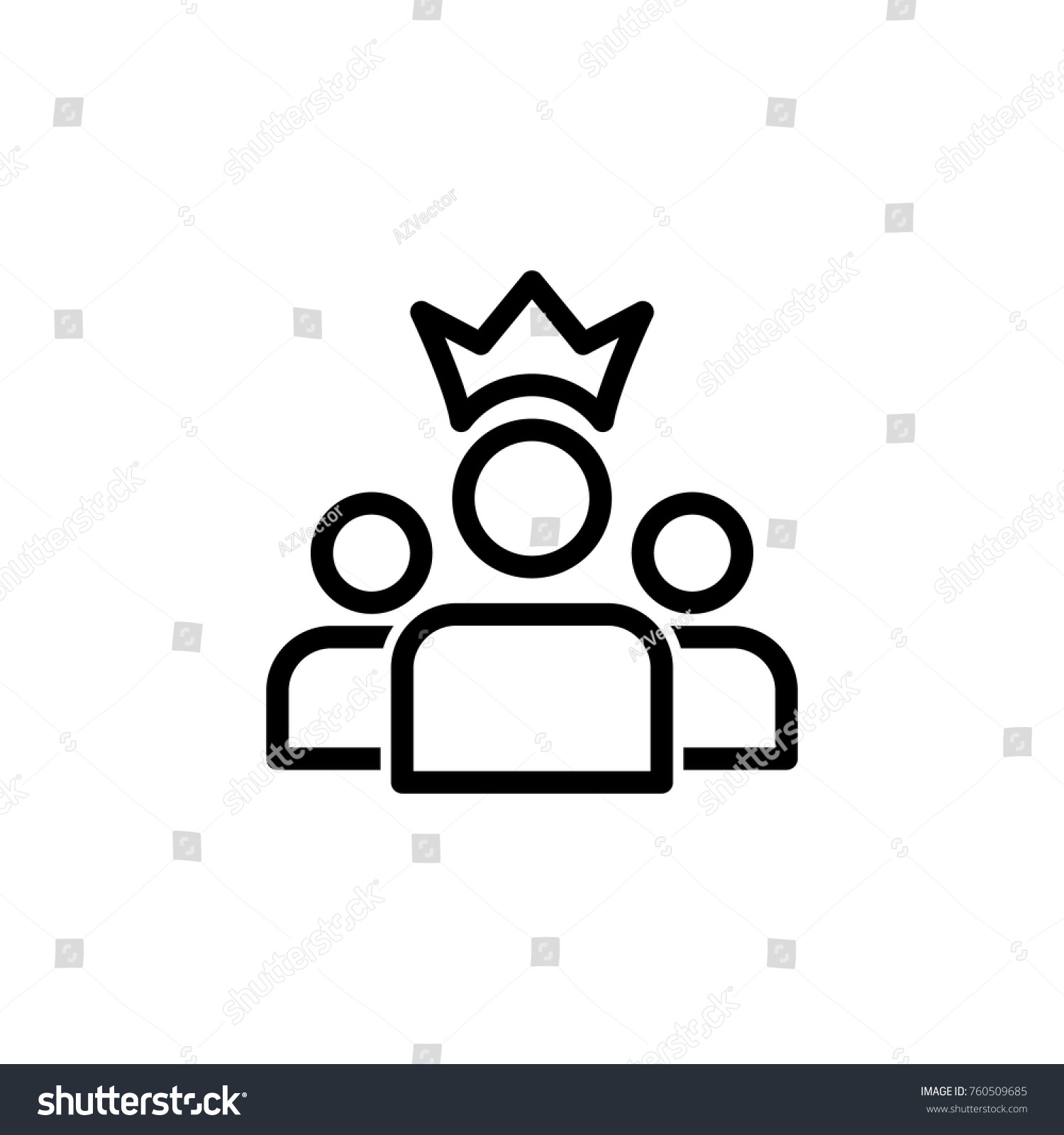 Administration Crown Icon Team Teamwork Symbol Stock Vector (Royalty ...