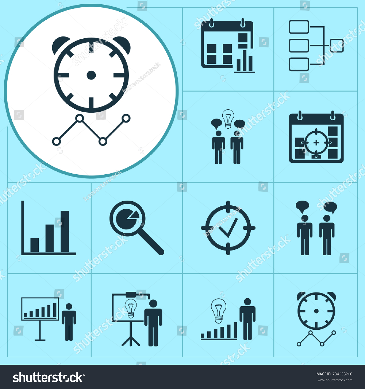 Administration Icons Set Decision Making Solution Stock Vector (Royalty ...