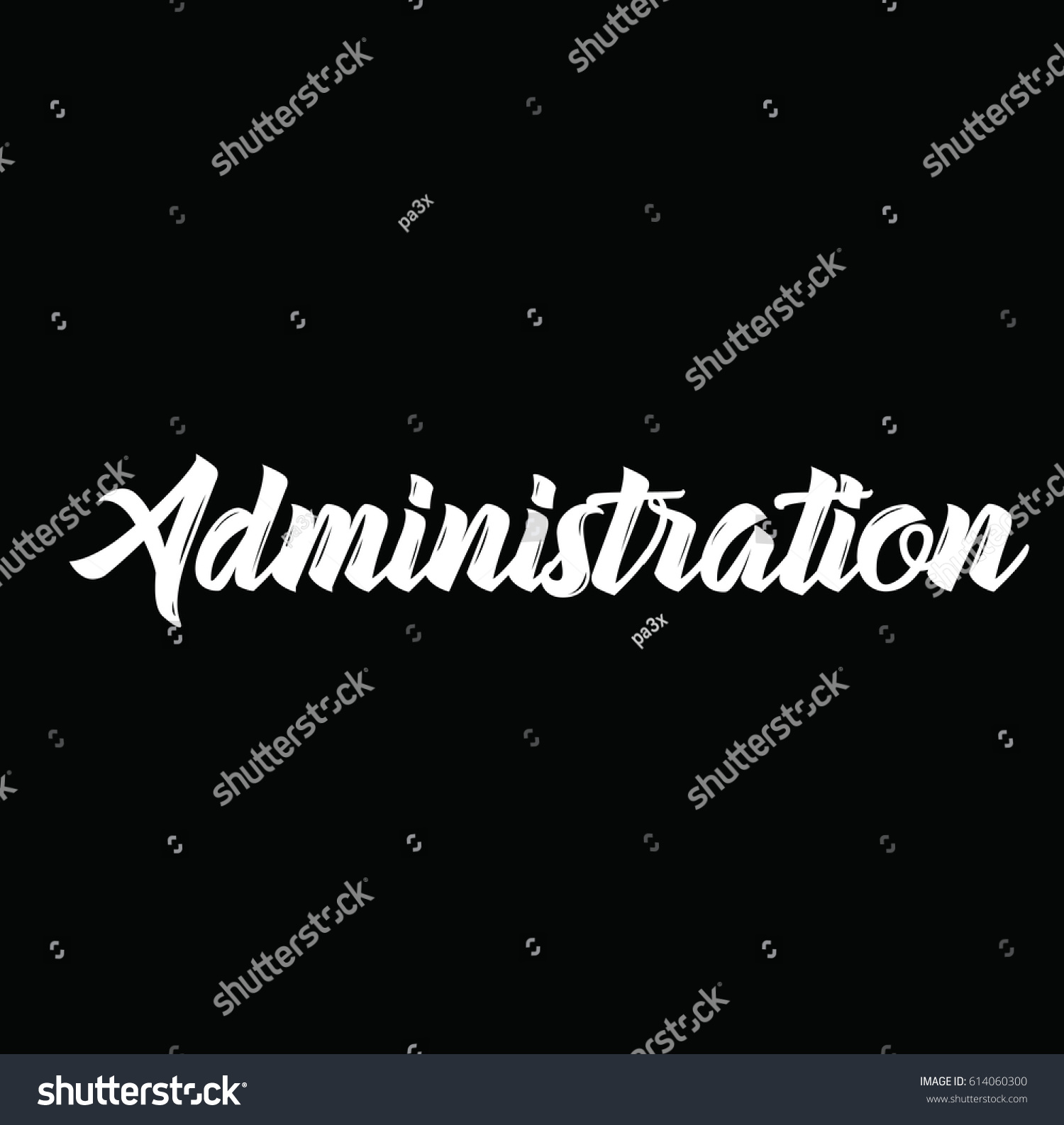 Administration Text Design Vector Calligraphy Typography 스톡 벡터(로열티 프리 ...